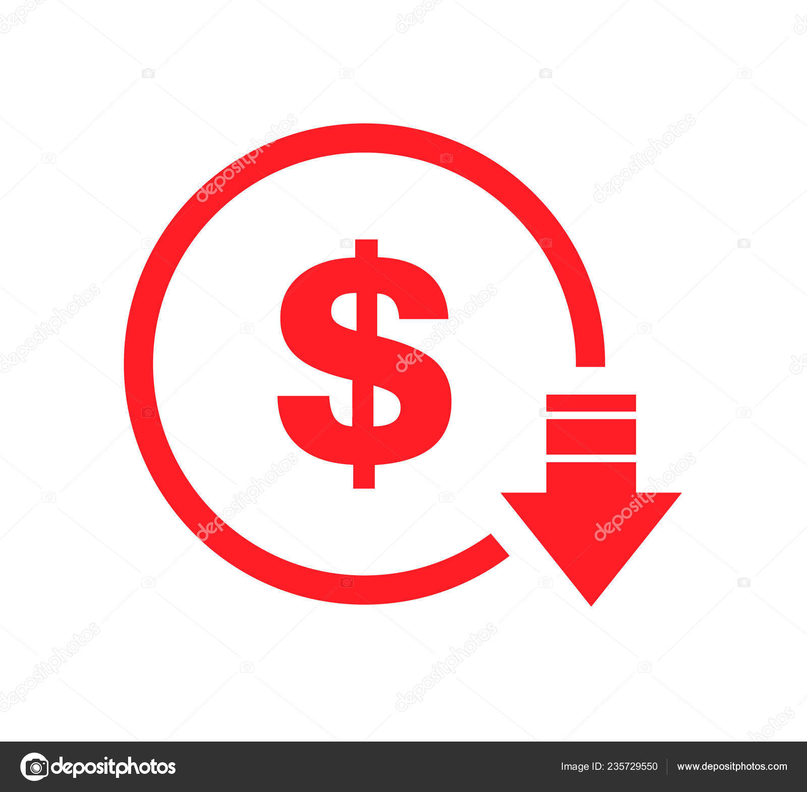 Cost Reduction Decrease Dollar Icon Vector Symbol Image Isolated ... Cost Reduction Decrease Dollar Icon Vector Symbol Image Isolated ...
