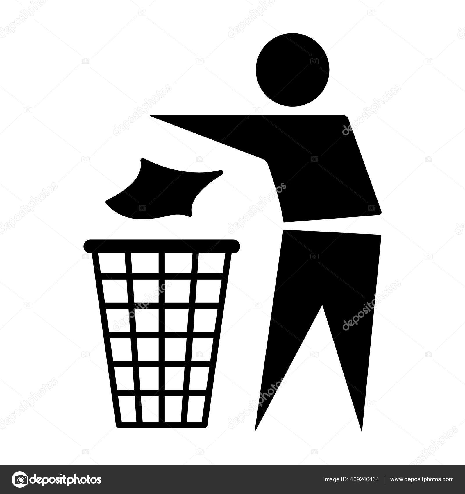 Jangan Buang Sampah Ikon Datar Yang Terisolasi Pada Latar Belakang ...