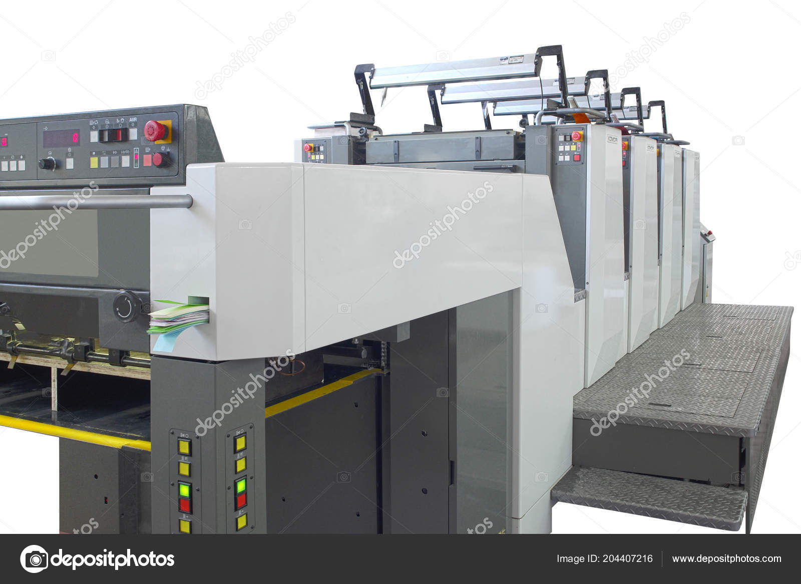 Large Offset Printing Machine Clipping Path Included — Stock Photo ...
