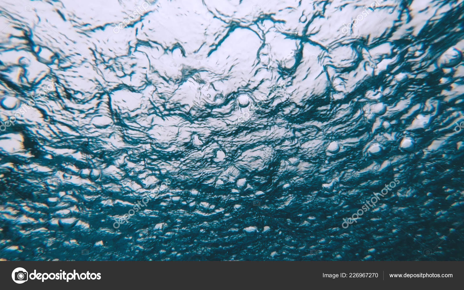 Raining Rain Drops Break Water Surface Underwater View Stock Photo by ...
