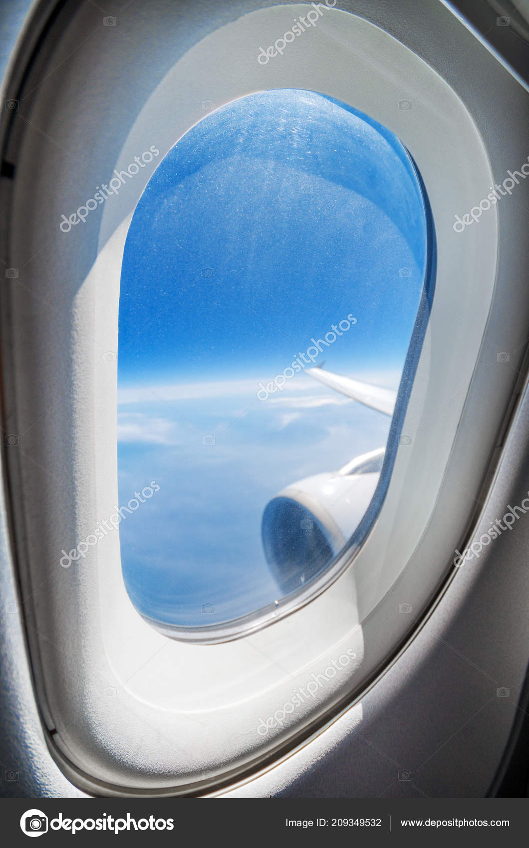 Blue Sky Airplane Window — Stock Photo © herraez #209349532
