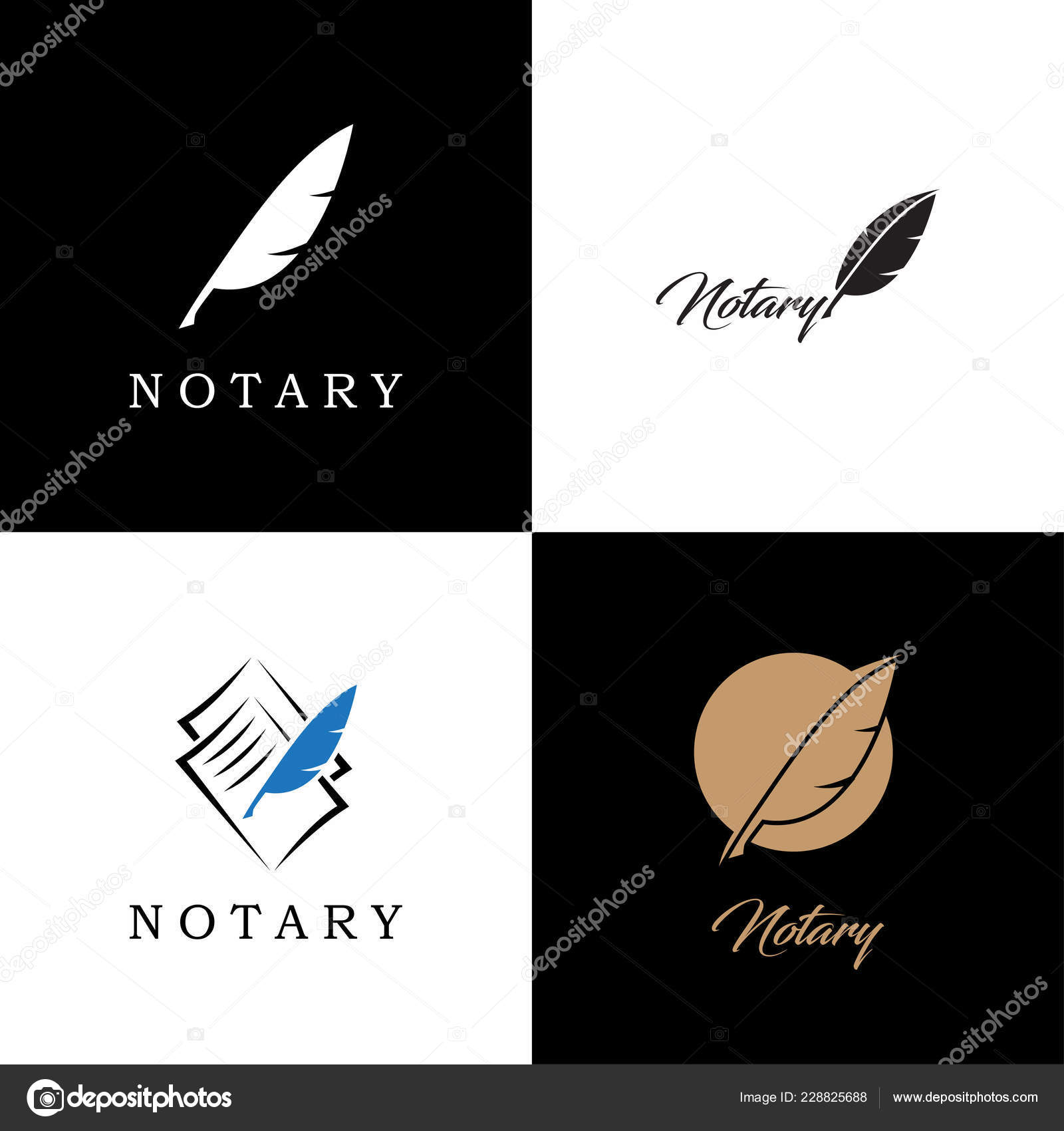 Notario Logo Collection Ilustración Vectorial Vector de stock ...