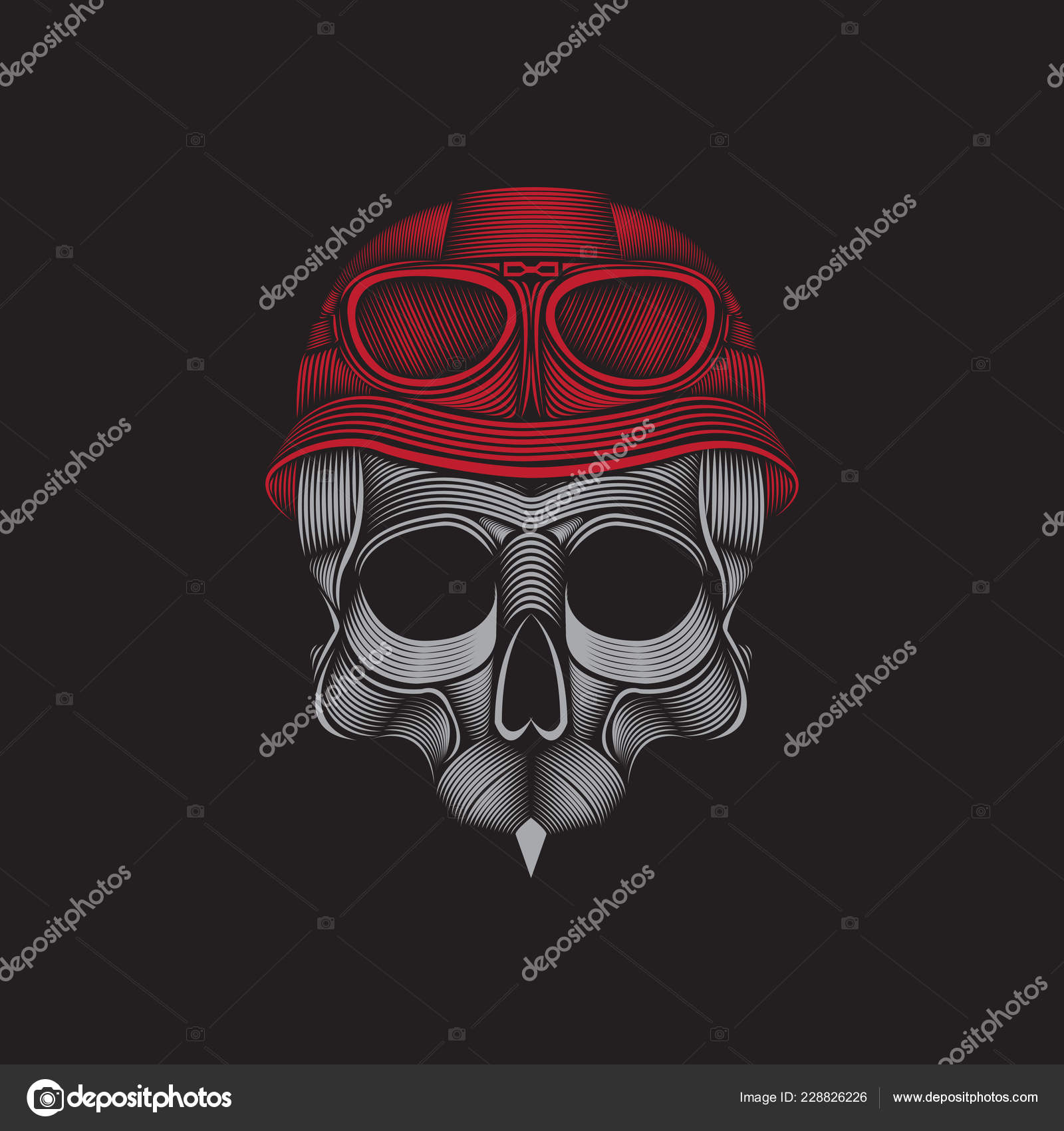 Line Art Illustration Skull Helmet Vector Editable Element Design ...
