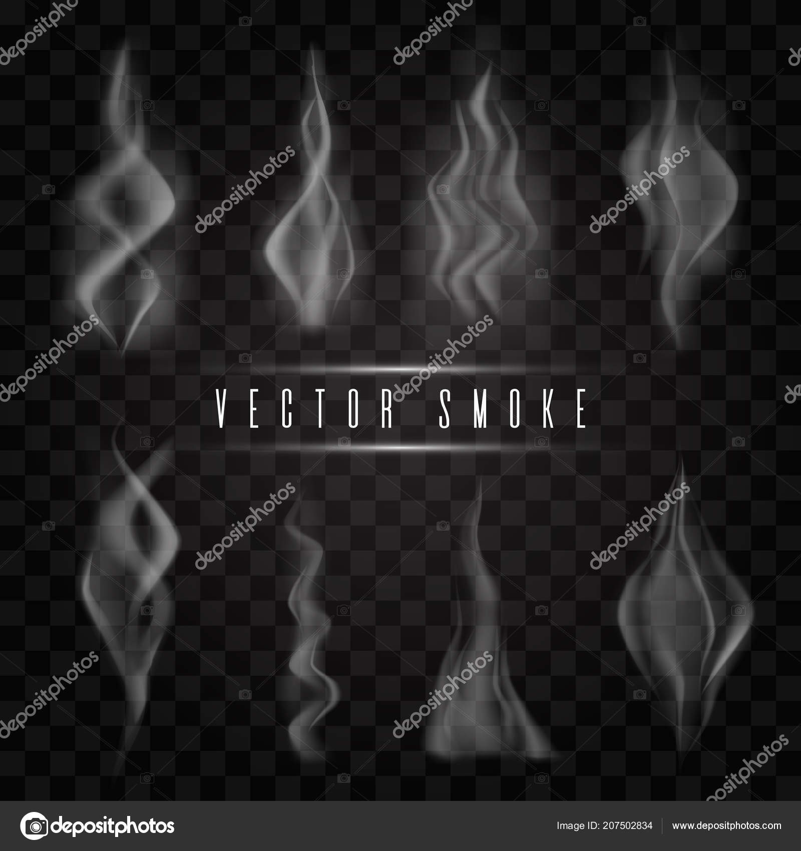 Colección de vectores de humo . Vector de stock #207502834 de ©ikril