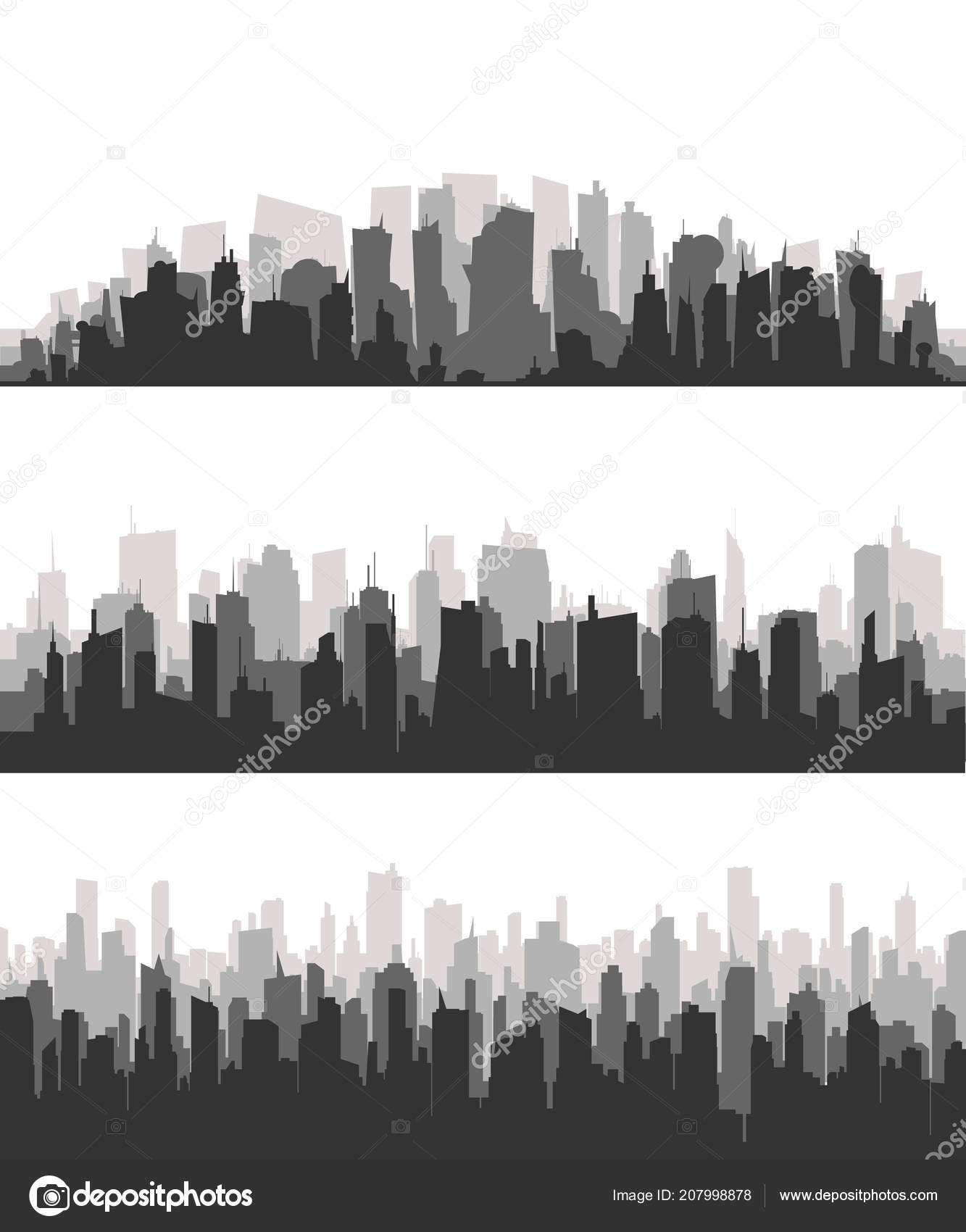 Silueta de edificio de ciudad . Vector de stock #207998878 de ©ikril