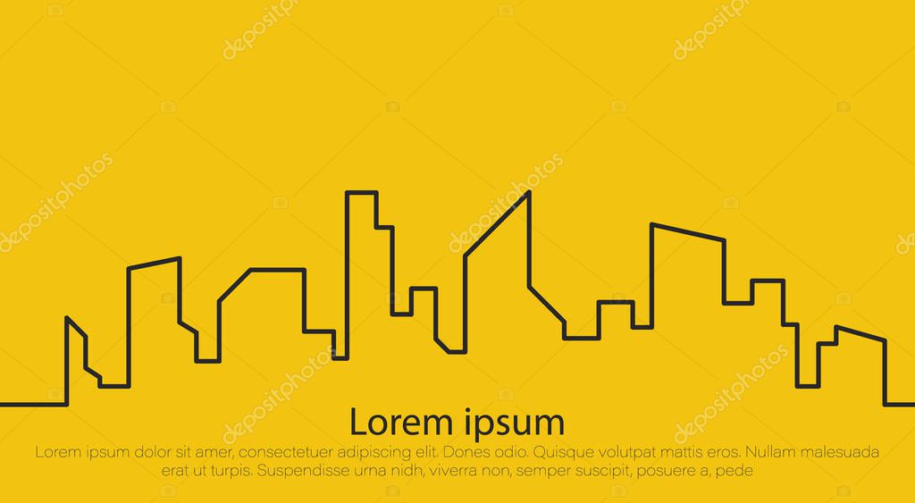 Ciudad en un conjunto de ciudad de arte background.line amarillo ...