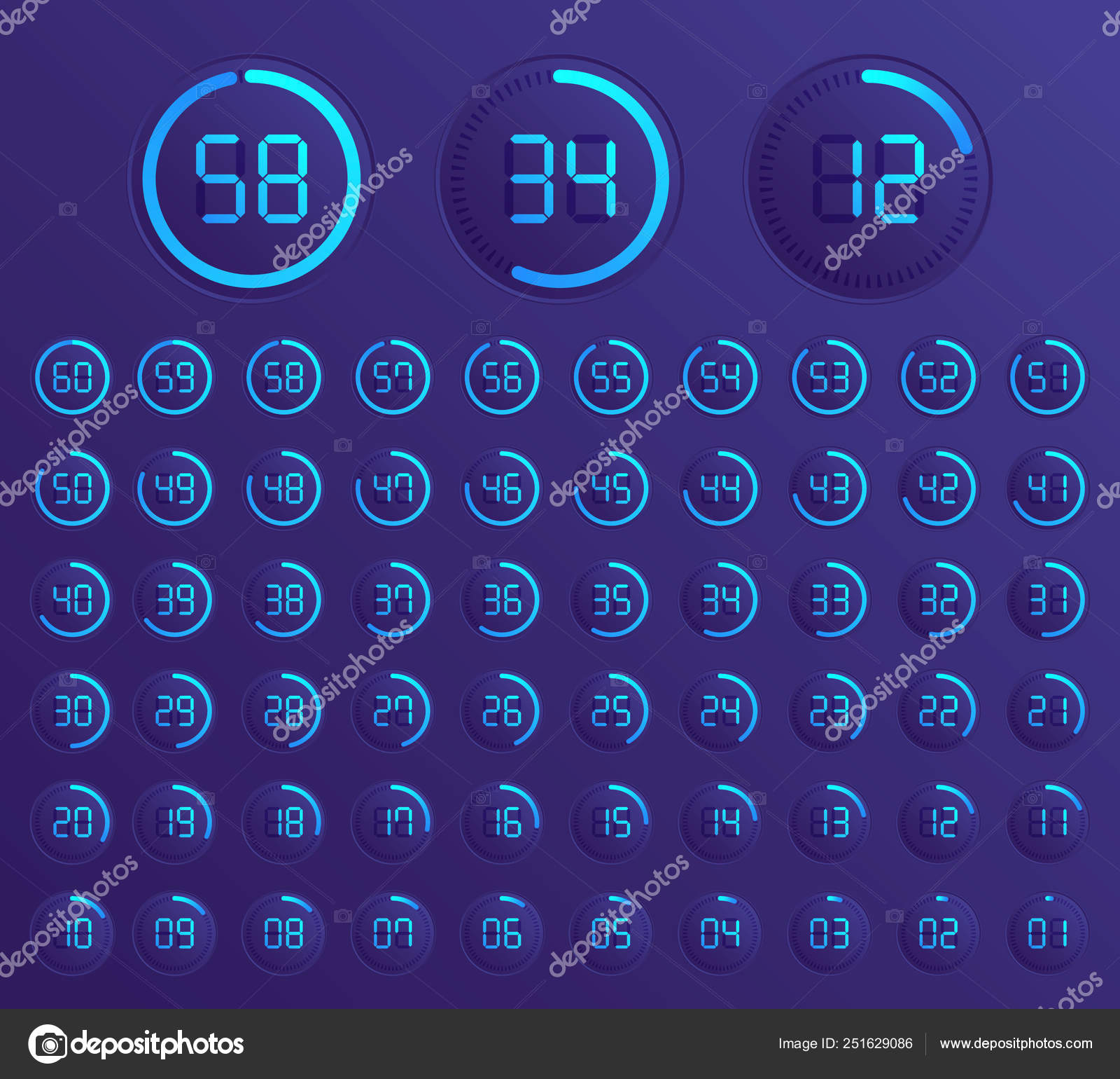 Set of timers. Sign icon. Stock Vector Image by ©ikril #251629086
