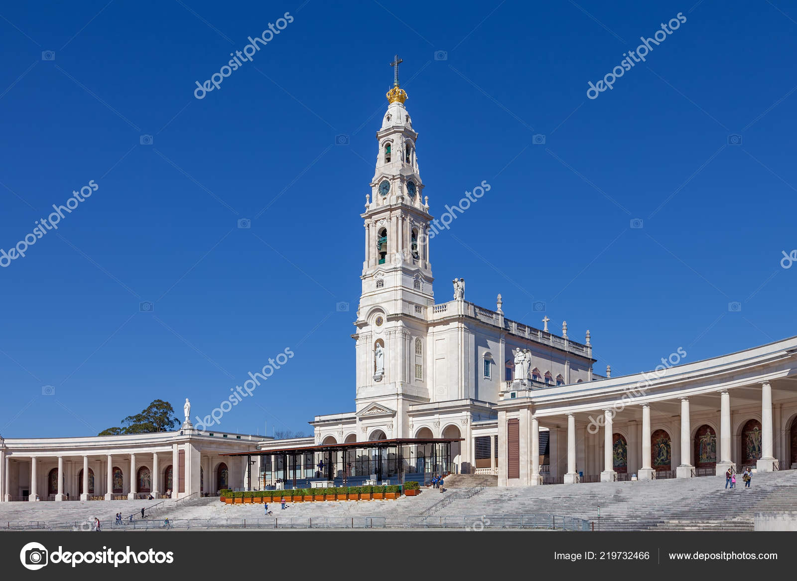 Sanctuary Fatima Portugal Basilica Nossa Senhora Rosario Colonnade One ...