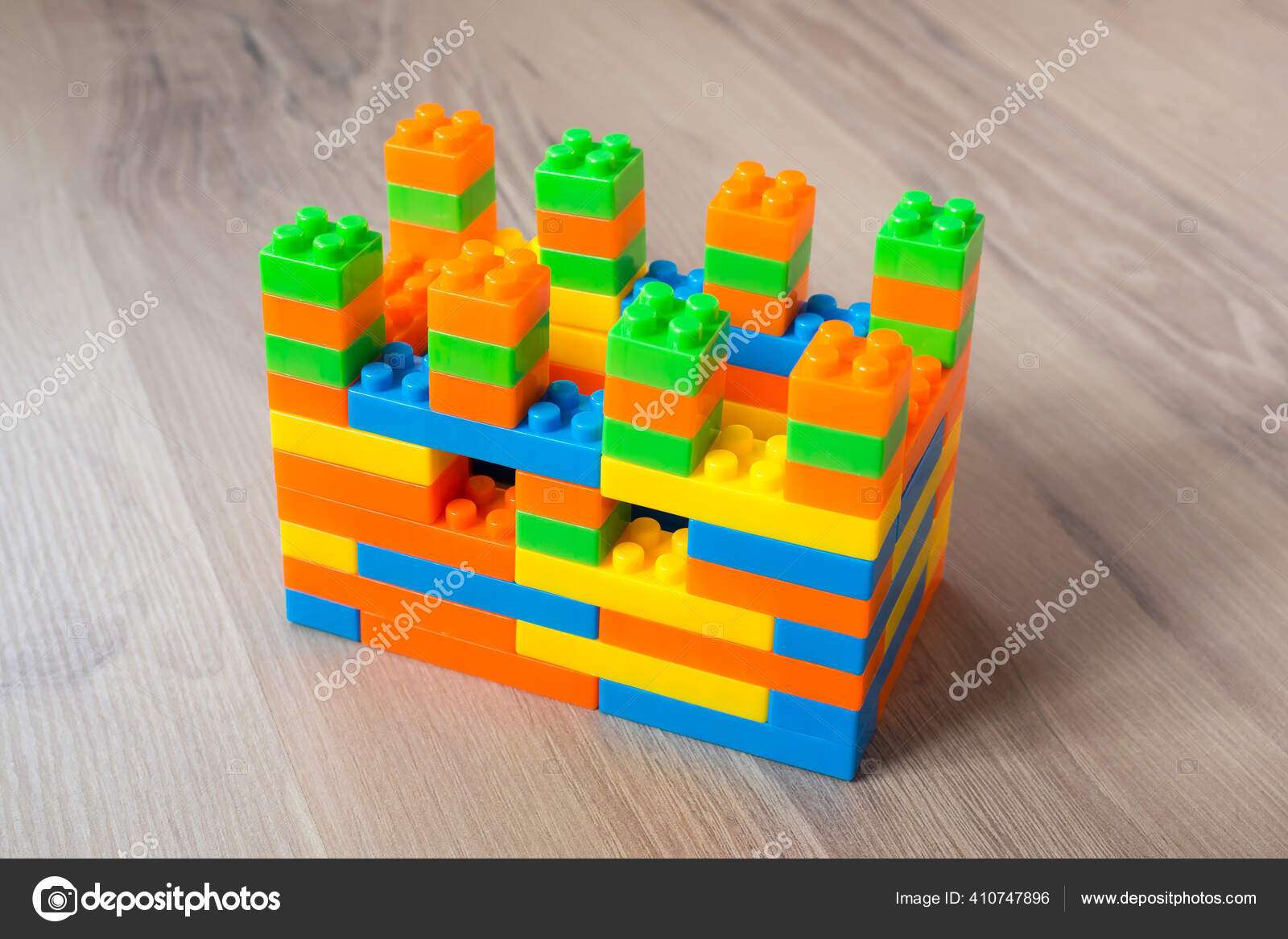 Multi Colored Plastic Building Blocks Children's Game Constructor Stock ...