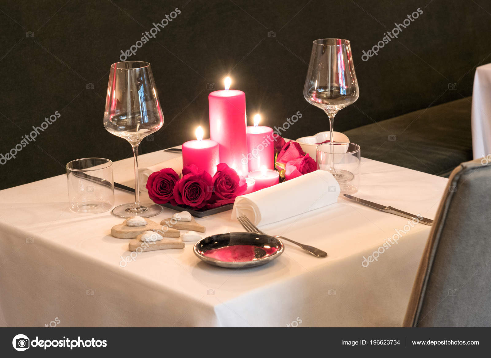 Fancy Dinner Table Candles