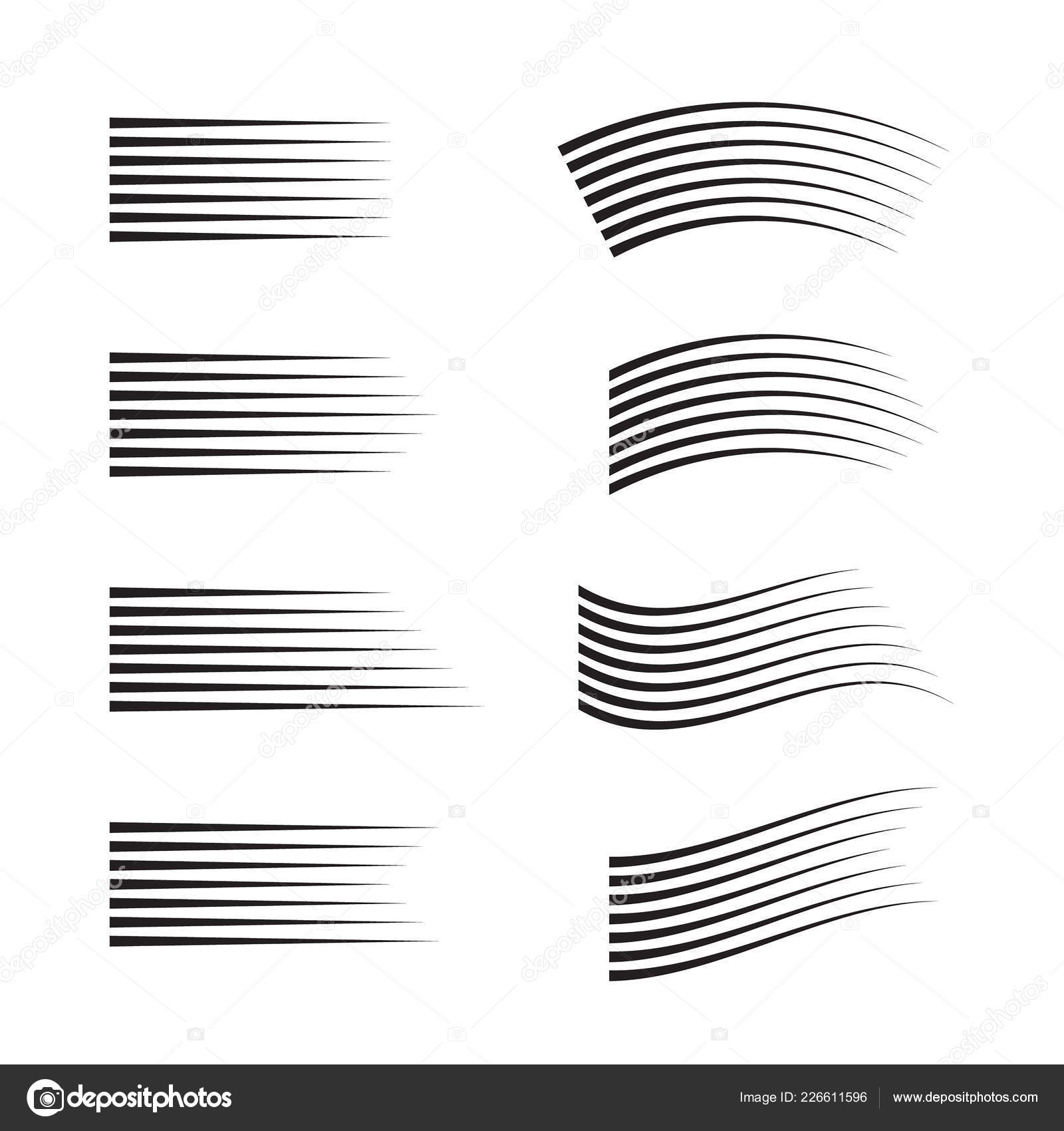 Conjunto de diferentes líneas de velocidad . Vector de stock por ...