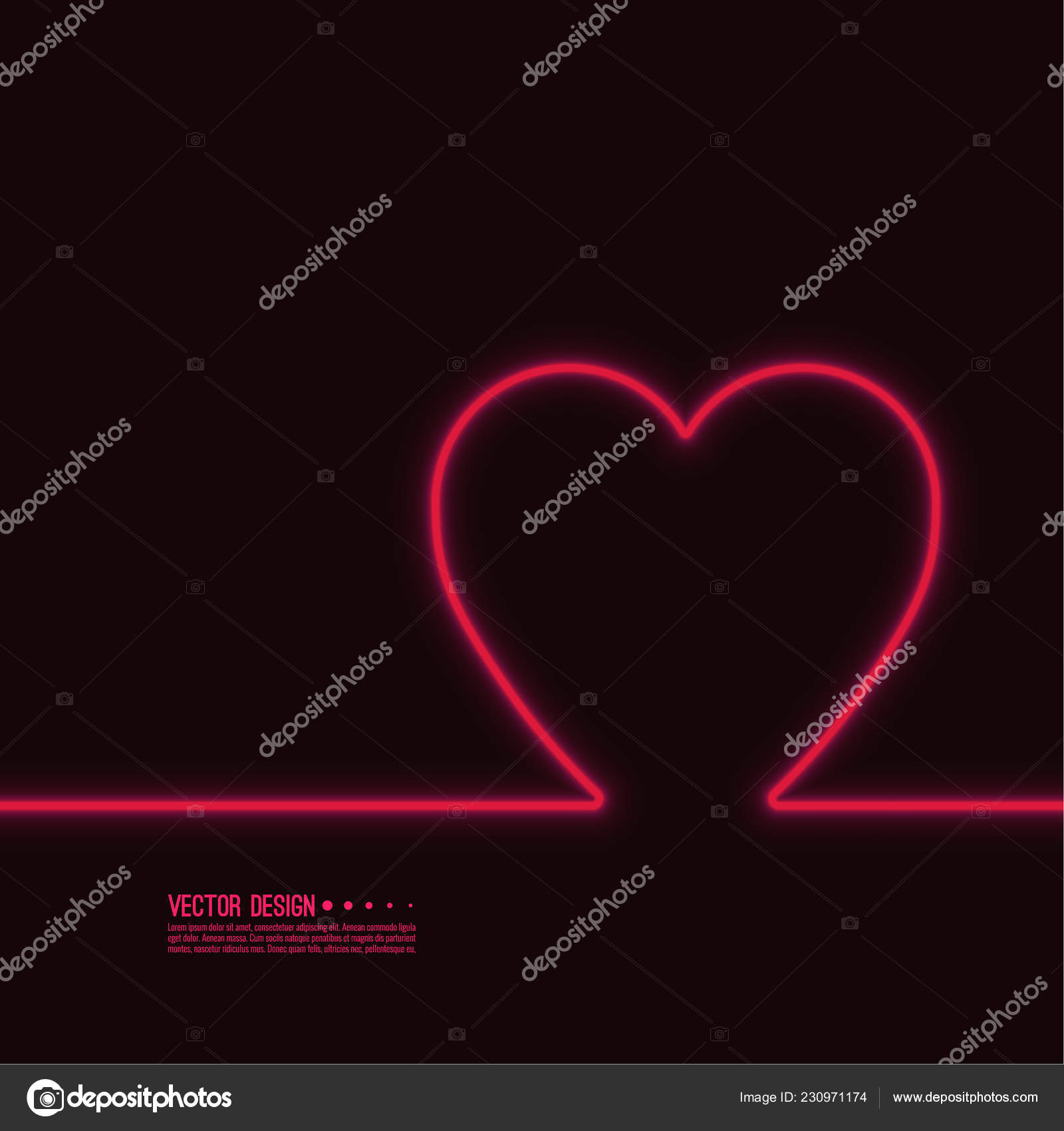 Neon glowing heart. Stock Vector Image by ©sumkinn #230971174