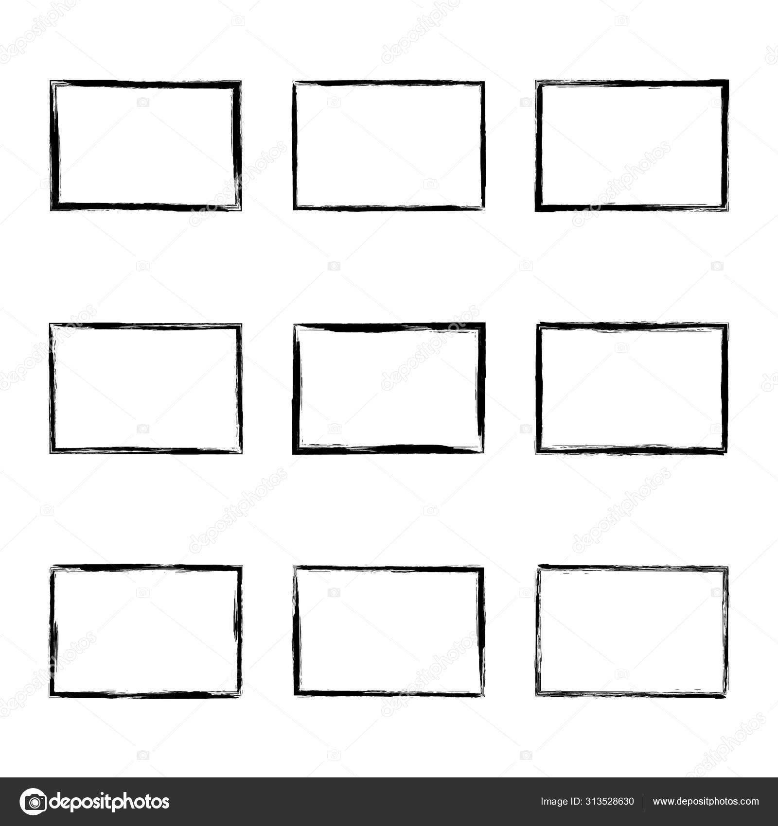 Set hand drawn rectangle frame. Stock Vector Image by ©sumkinn #313528630 Set hand drawn rectangle frame. Stock Vector Image by ©sumkinn #313528630