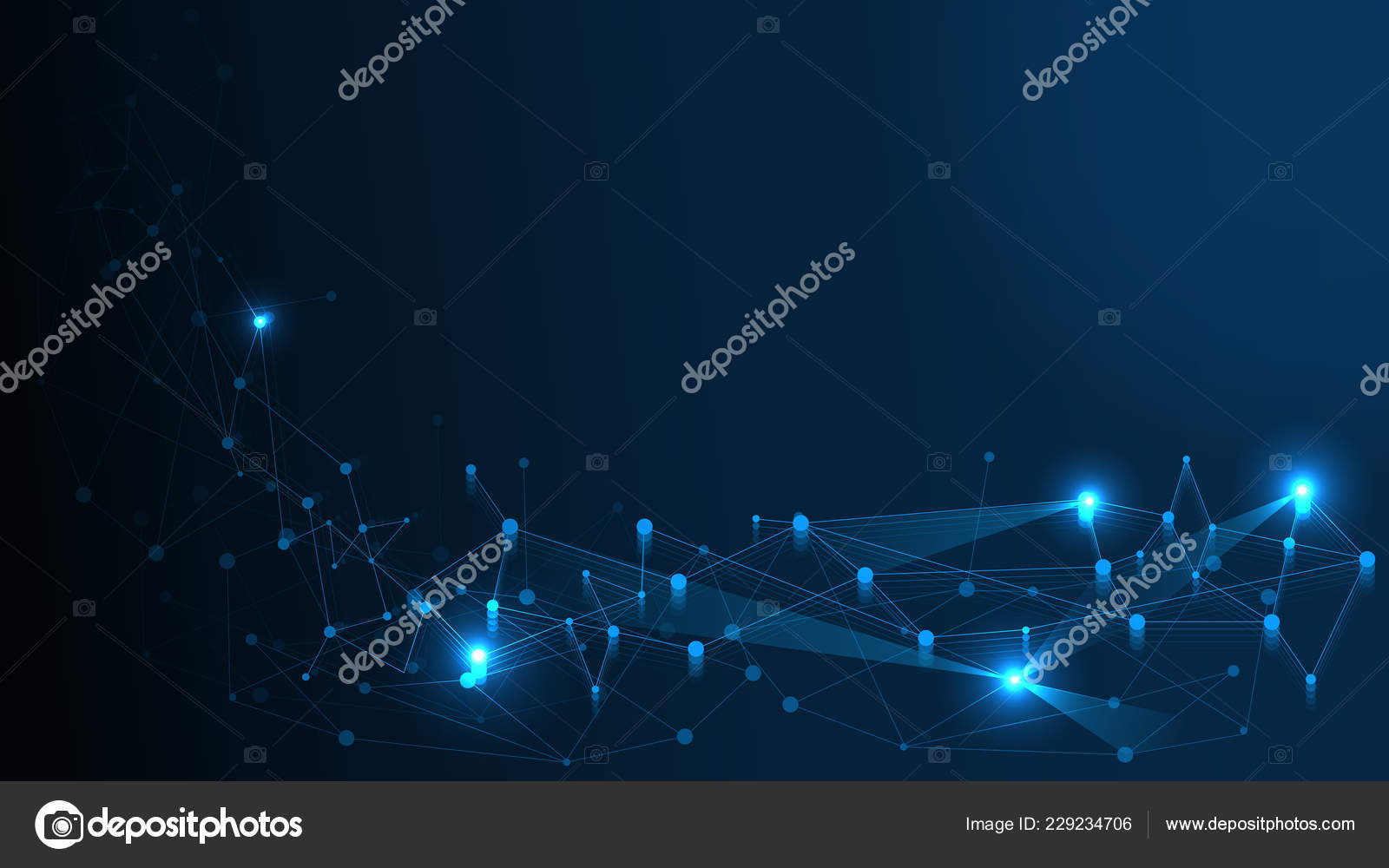 Abstract Technology Network Structure Background. Futuristic Plexus Effect Computer Geometric ...
