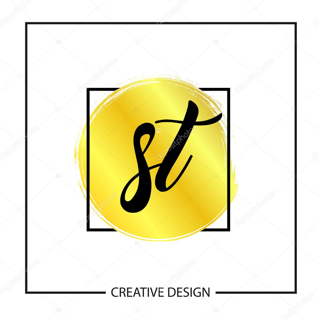 Carta Inicial ST Logo Plantilla Diseño Vector Ilustración 2022