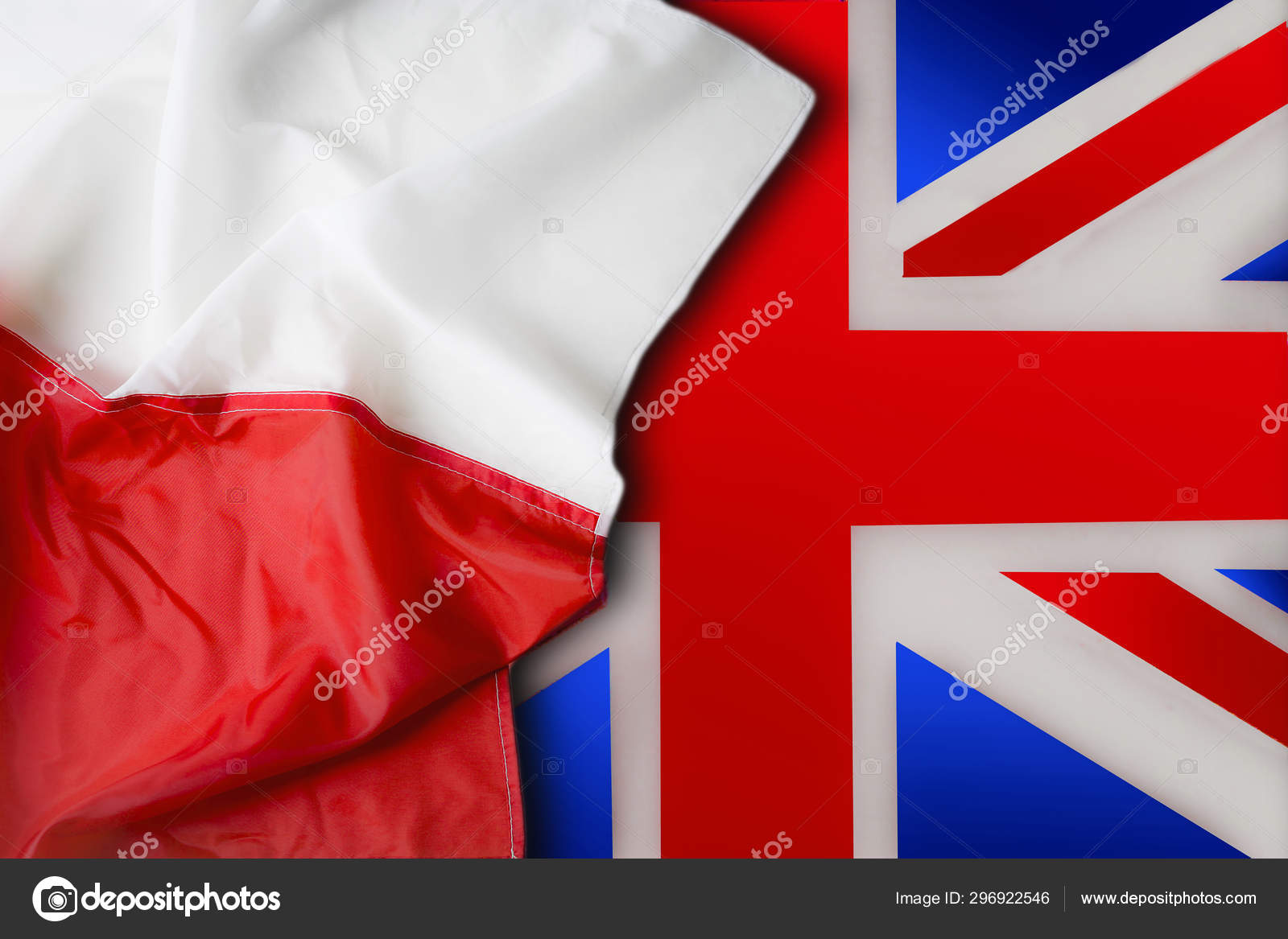 Great Britain and Poland. British and Polish flags — Stock Photo ...