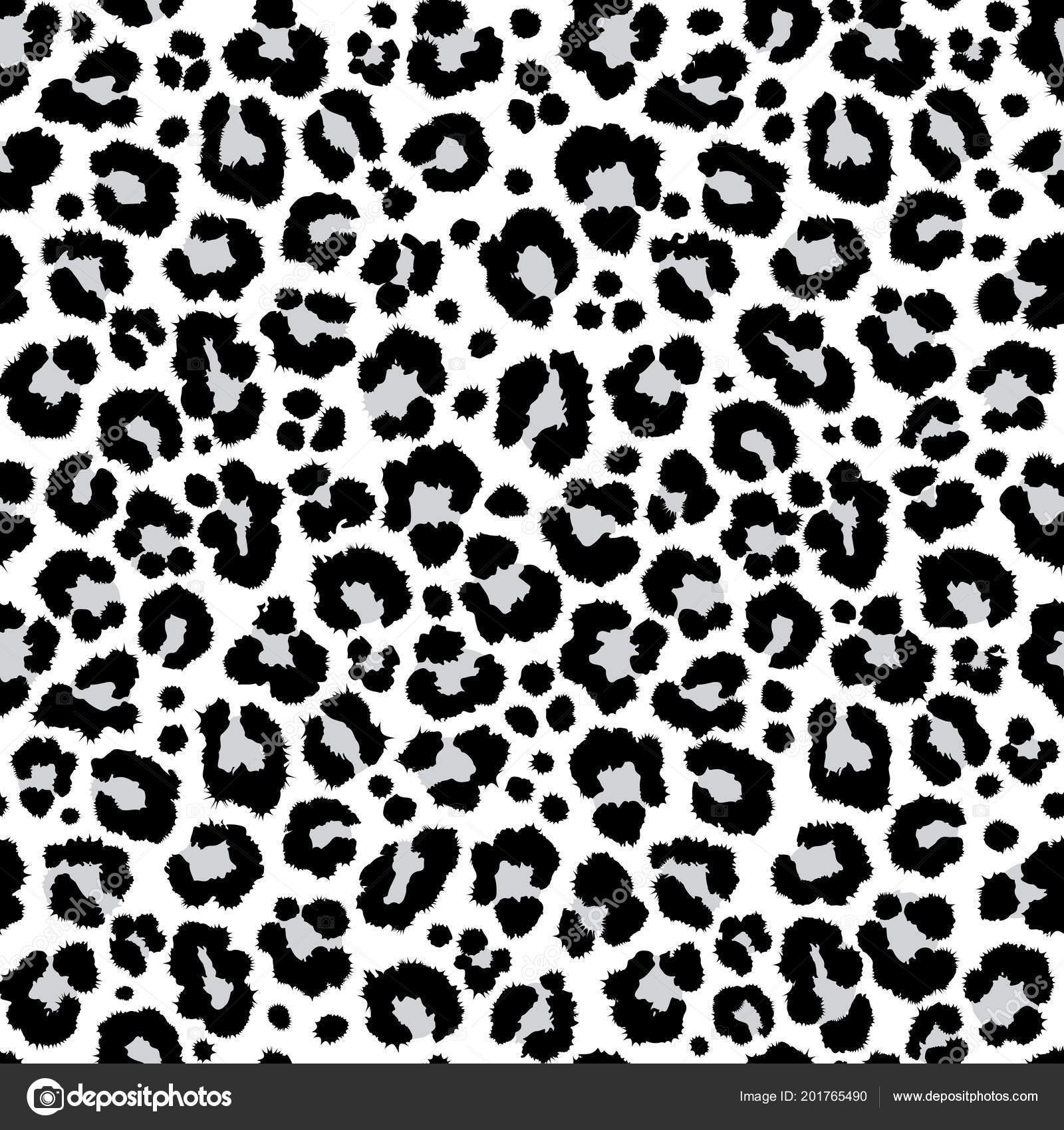Leopard Pattern Texture Repeating Seamless Monochrome Black White Gray ...
