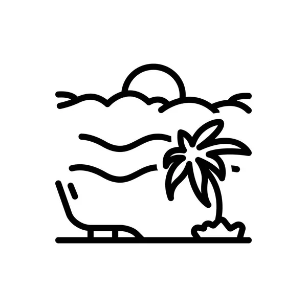 Black Line Icon Beach House Stock Vector by ©creativepriyanka 238937460