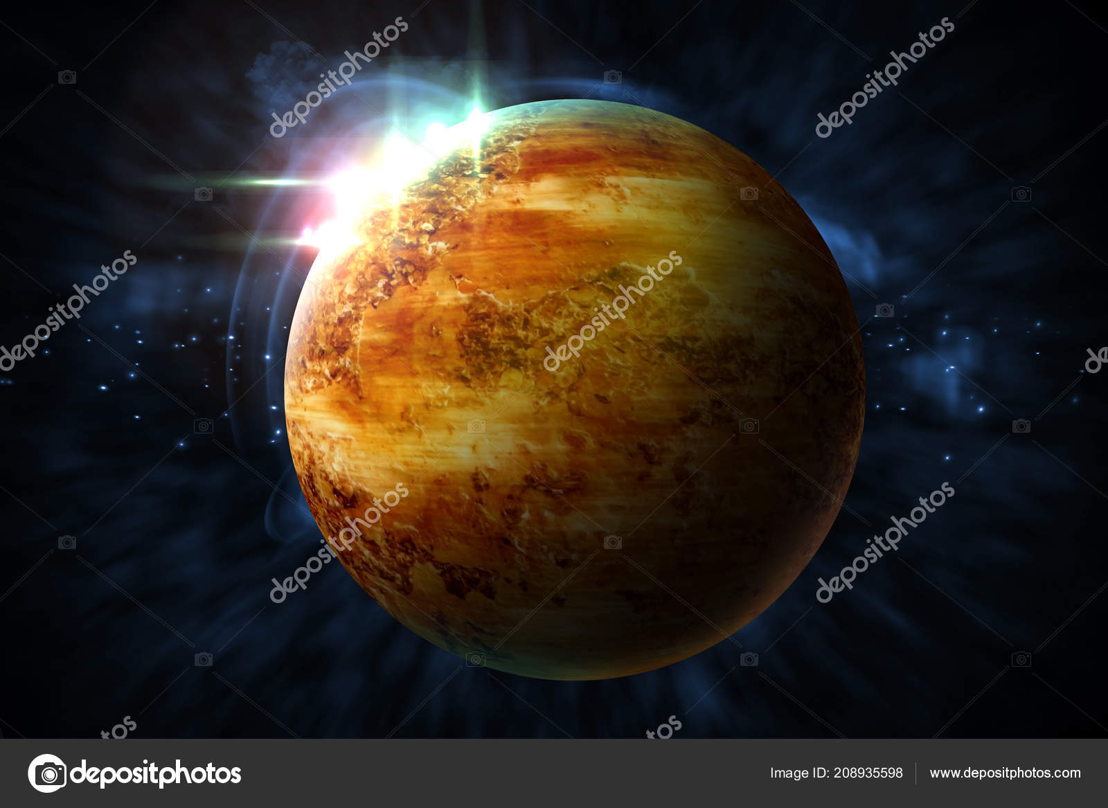 Mars Planet Solar System Stars Illustration Background Stock Photo by ...