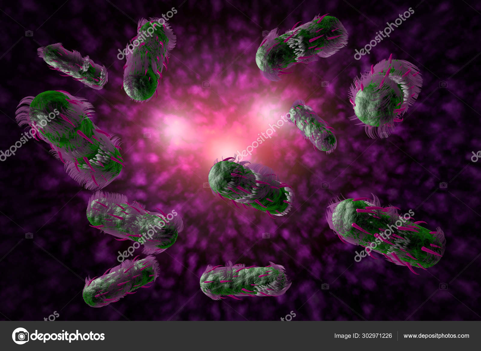 E.Coli Bacteria Cells 3D Illustration Stock Photo by ©ezumeimages 302971226
