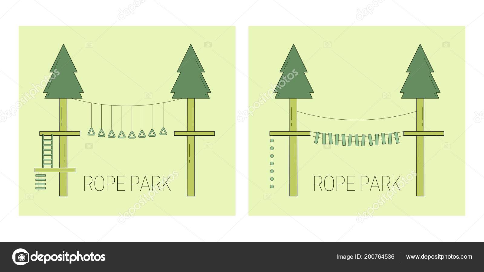 Rope Park Track Trees Vector Illustration Stock Vector by ©butus.st ...