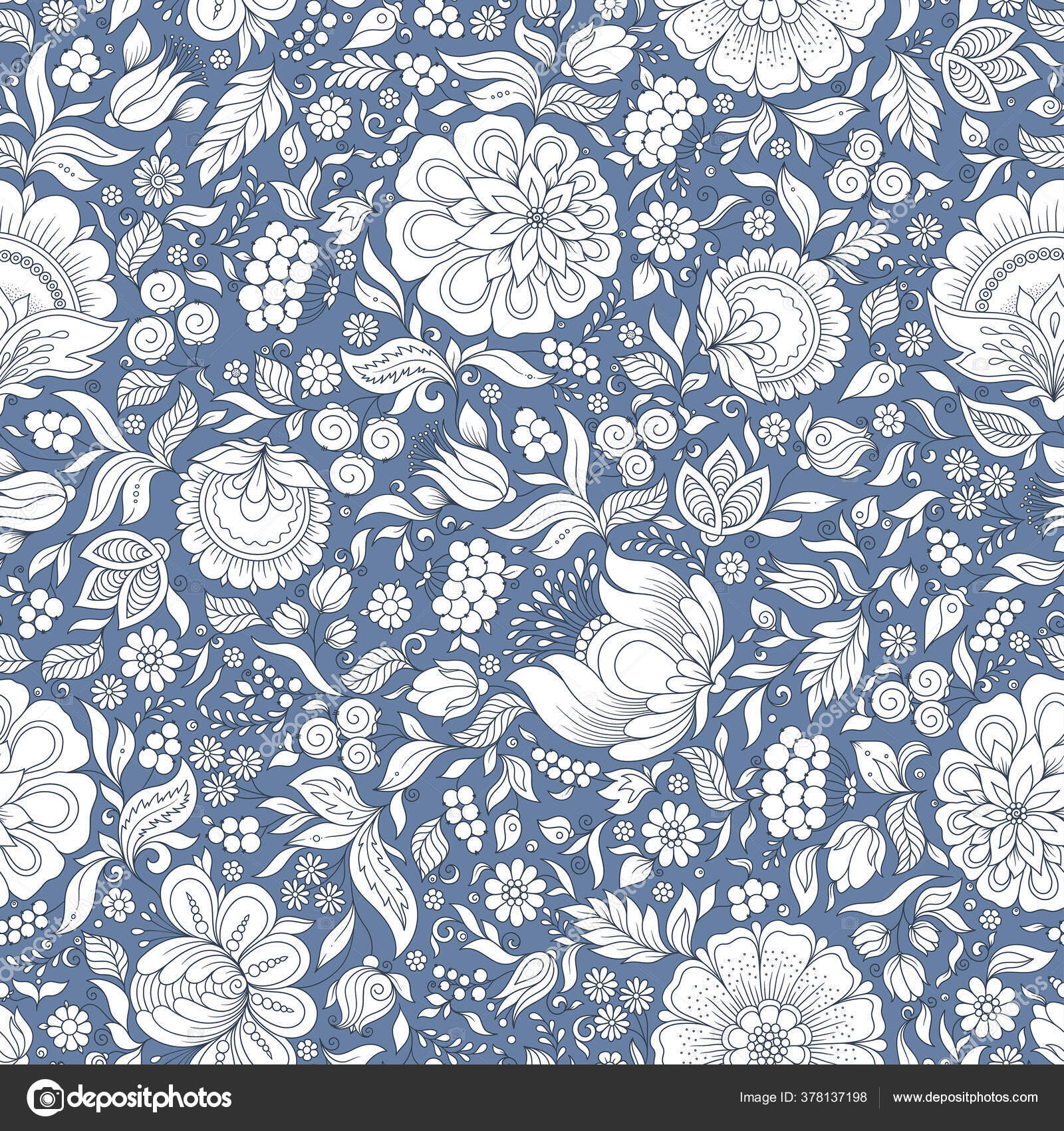 Seamless Floral Pattern Spring Summer Backdrop Hand Drawn Surface ...