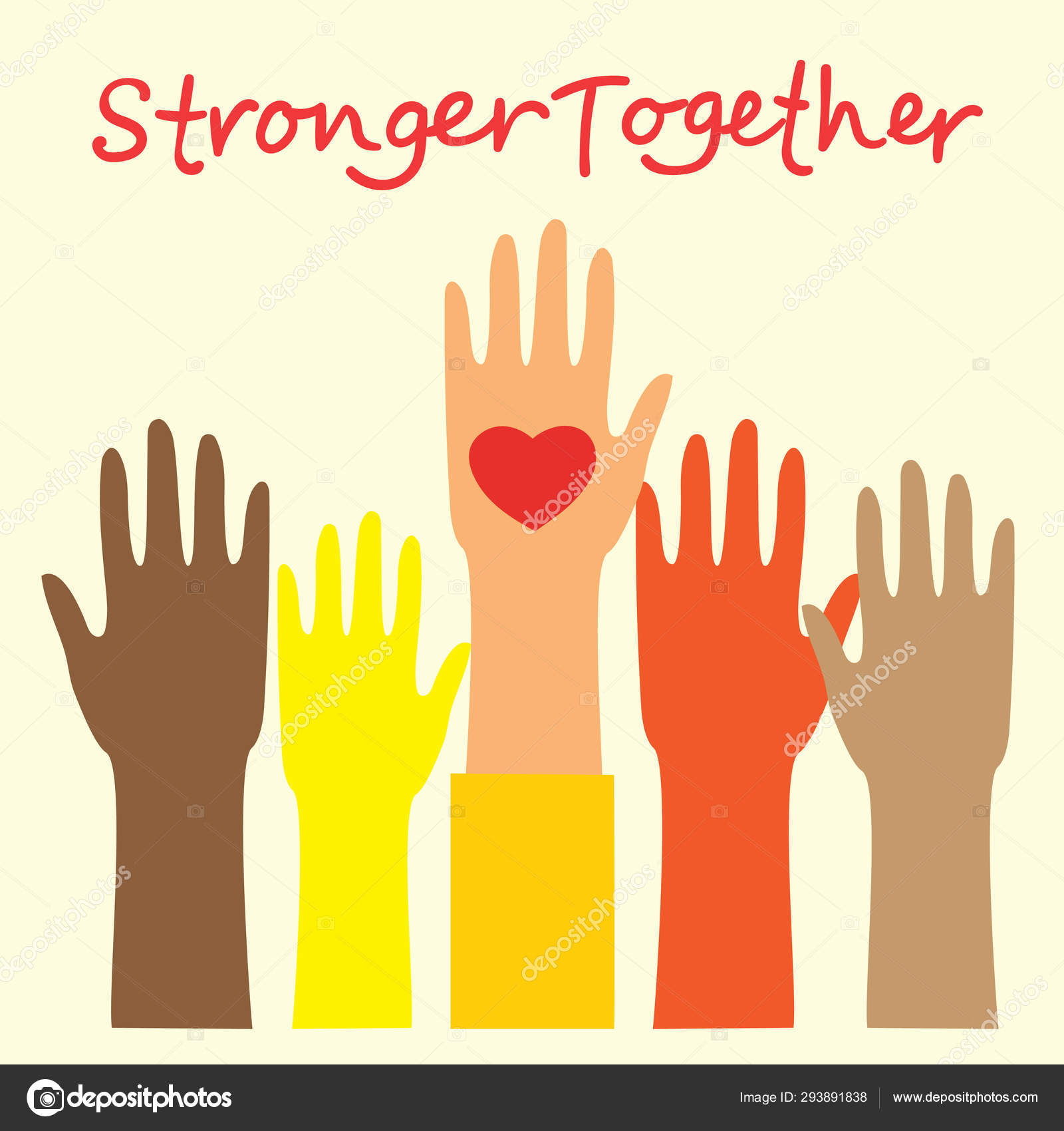 Stronger Together Concept Colorful Background Stock Vector Image by ...