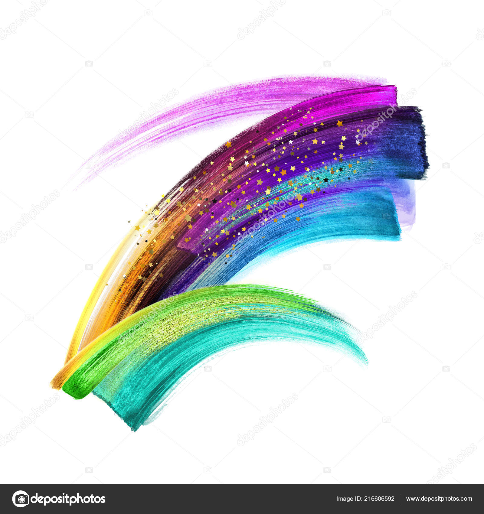 Creative Brush Stroke Clip Art Isolated White Background Dynamic ...