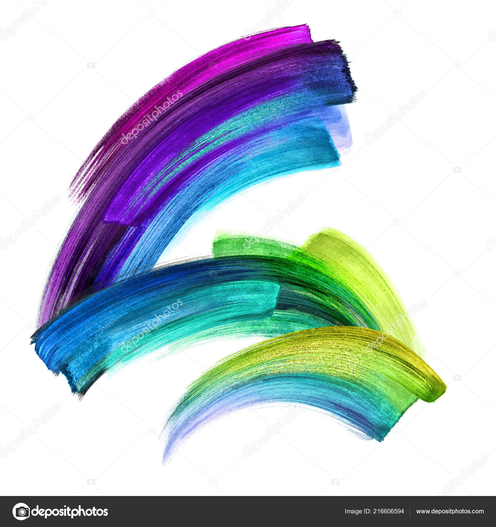 Creative Brush Stroke Clip Art Isolated White Background Dynamic ...