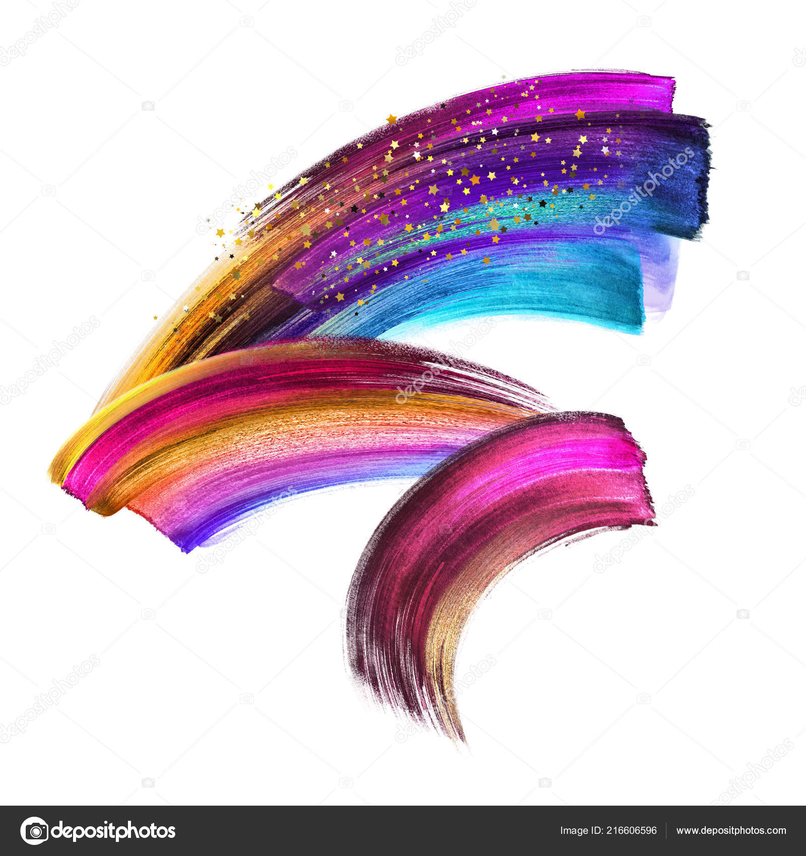 Creative Brush Stroke Clip Art Isolated White Background Dynamic ...