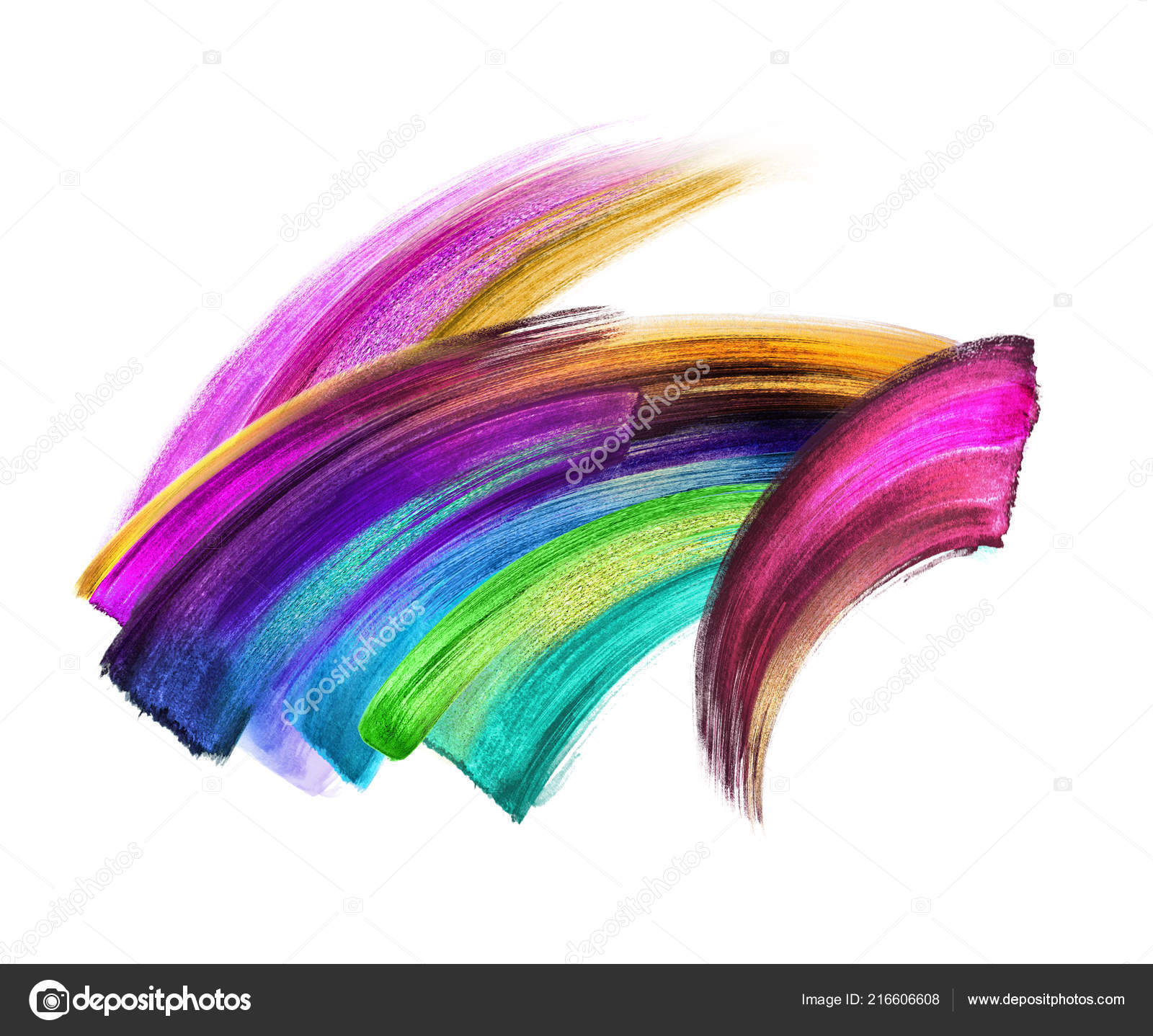 Creative Brush Stroke Clip Art Isolated White Background Dynamic ...