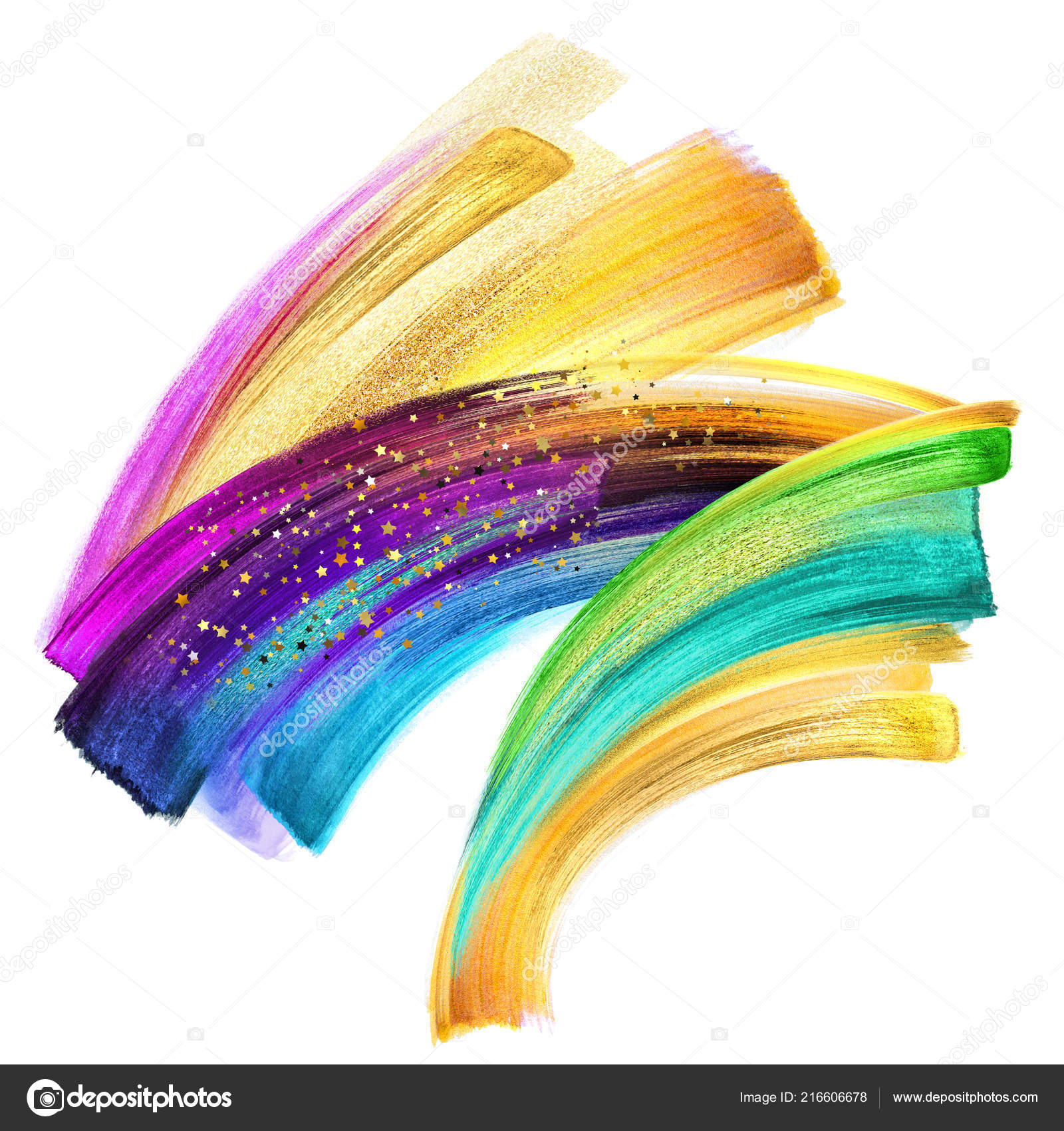 Creative Brush Stroke Clip Art Isolated White Background Dynamic ...