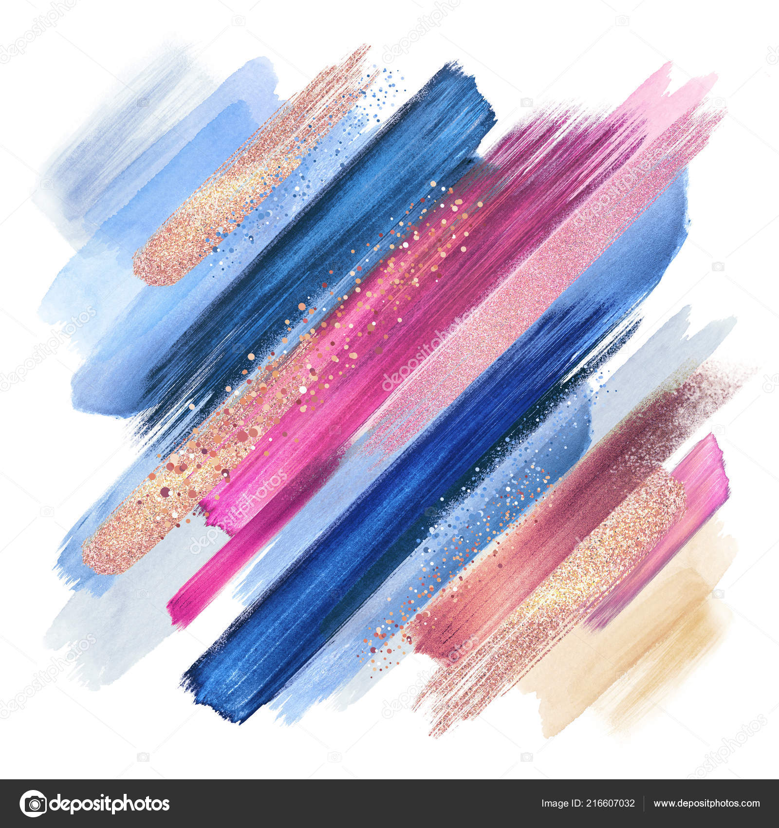 Abstract Paint Smears Isolated White Watercolor Brush Strokes Fashion ...