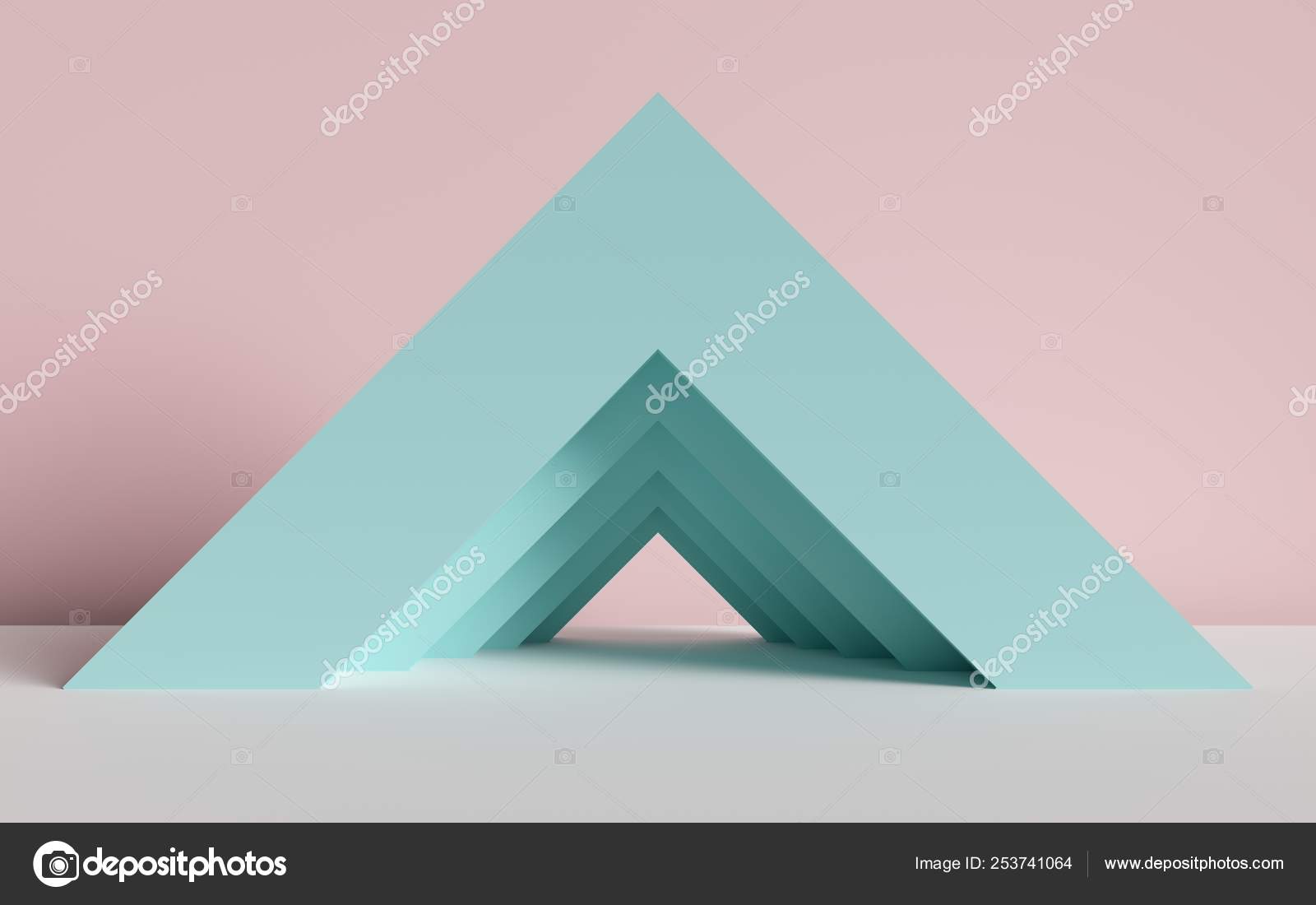3d render, abstract background, triangle, corner, primitive geometric ...