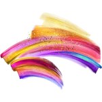 Digital illustration, neon brush stroke isolated on white background ...