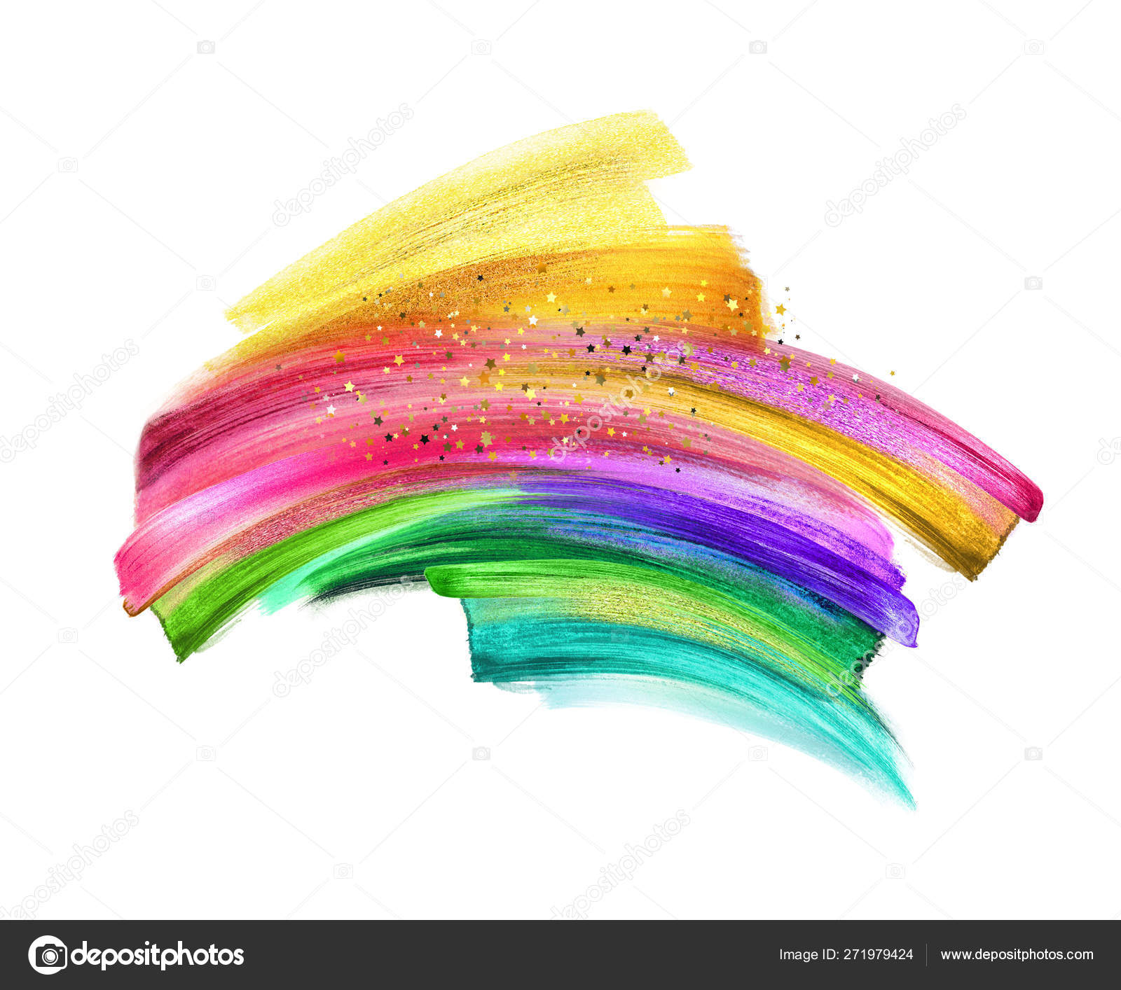 Digital illustration, neon brush stroke isolated on white background ...