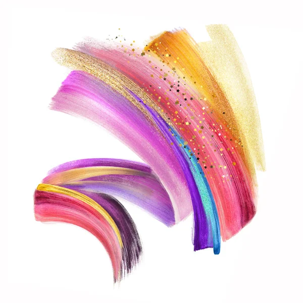 Digital illustration, neon brush stroke isolated on white background ...