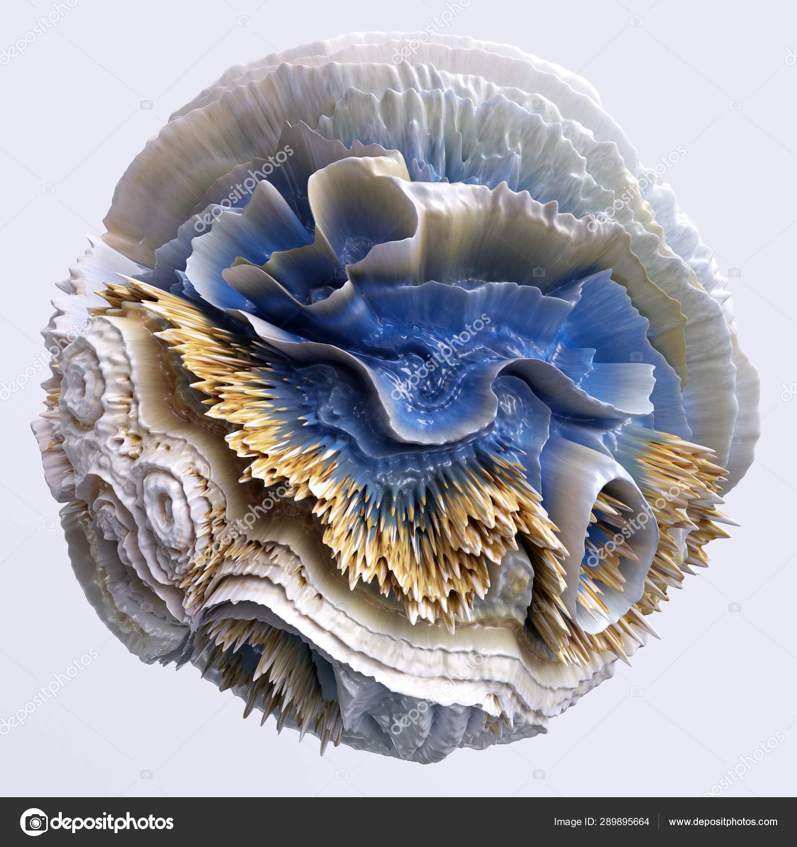 3d abstract distorted strange shape, weird thing, artificial object ...