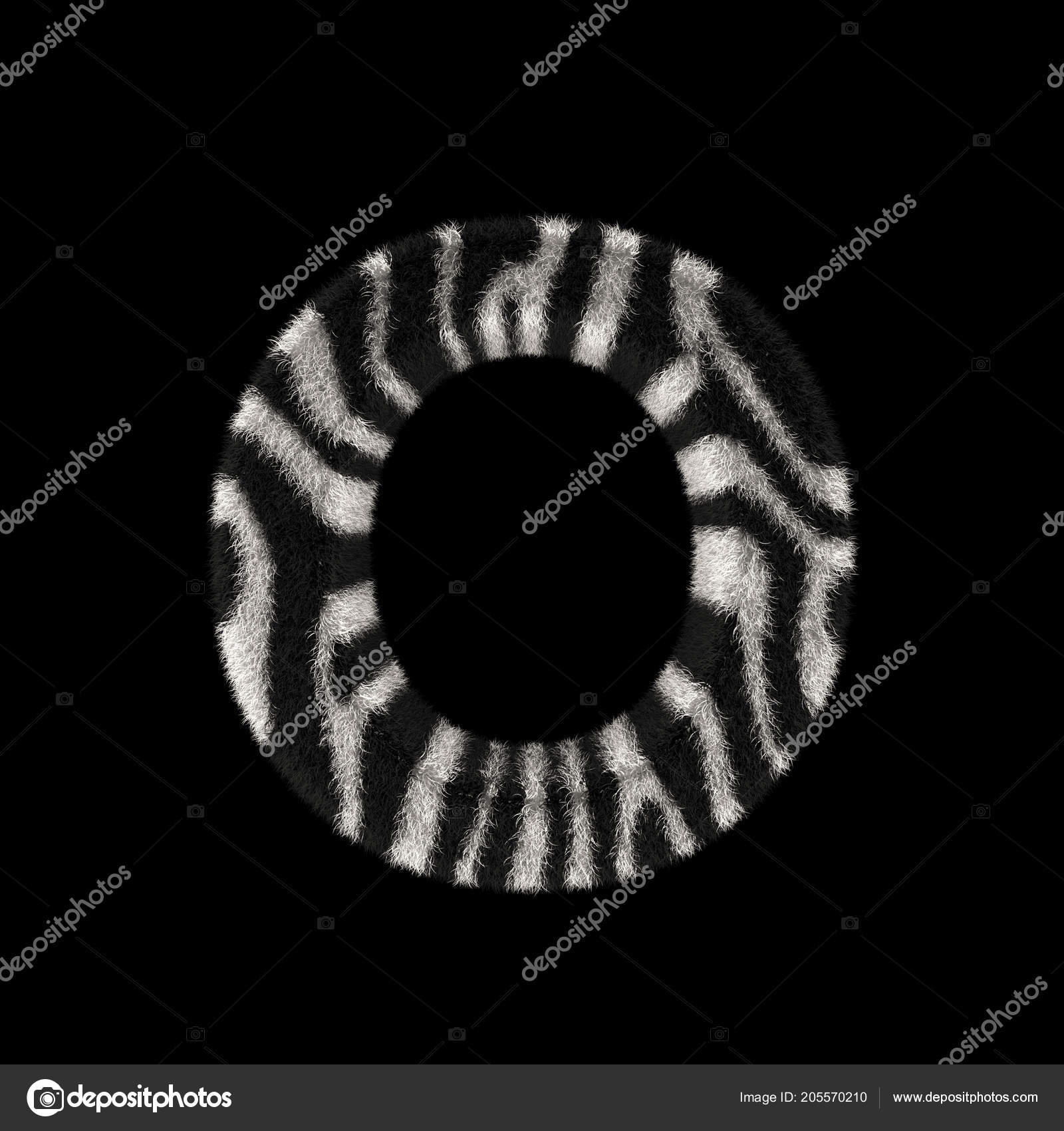 Illustration Rendering Creative Illustration Zebra Print Furry Letter ...
