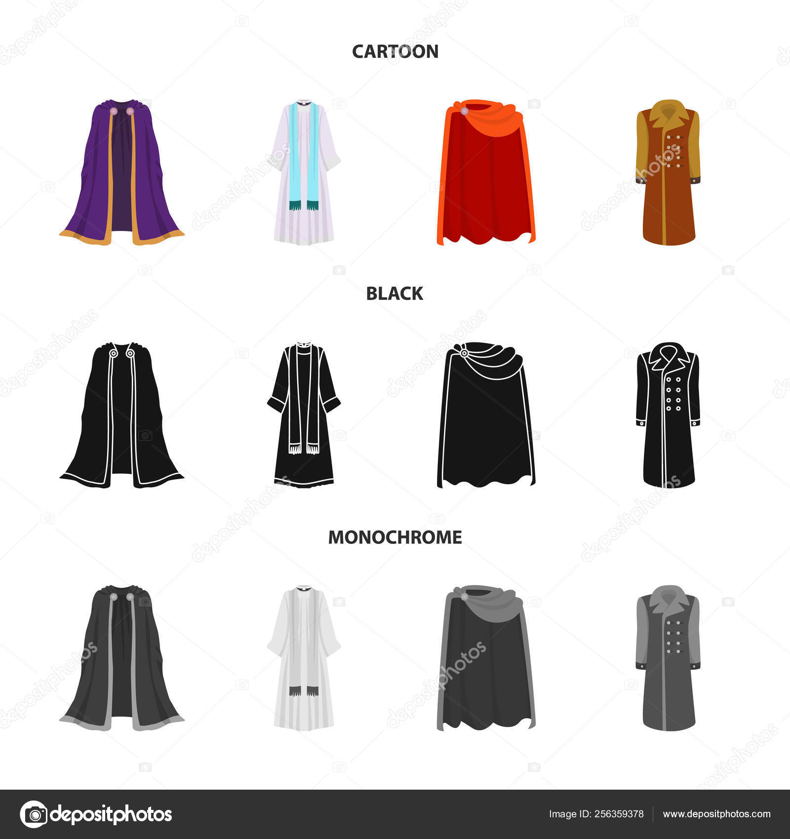 Vector illustration of material and clothing symbol. Collection of ...