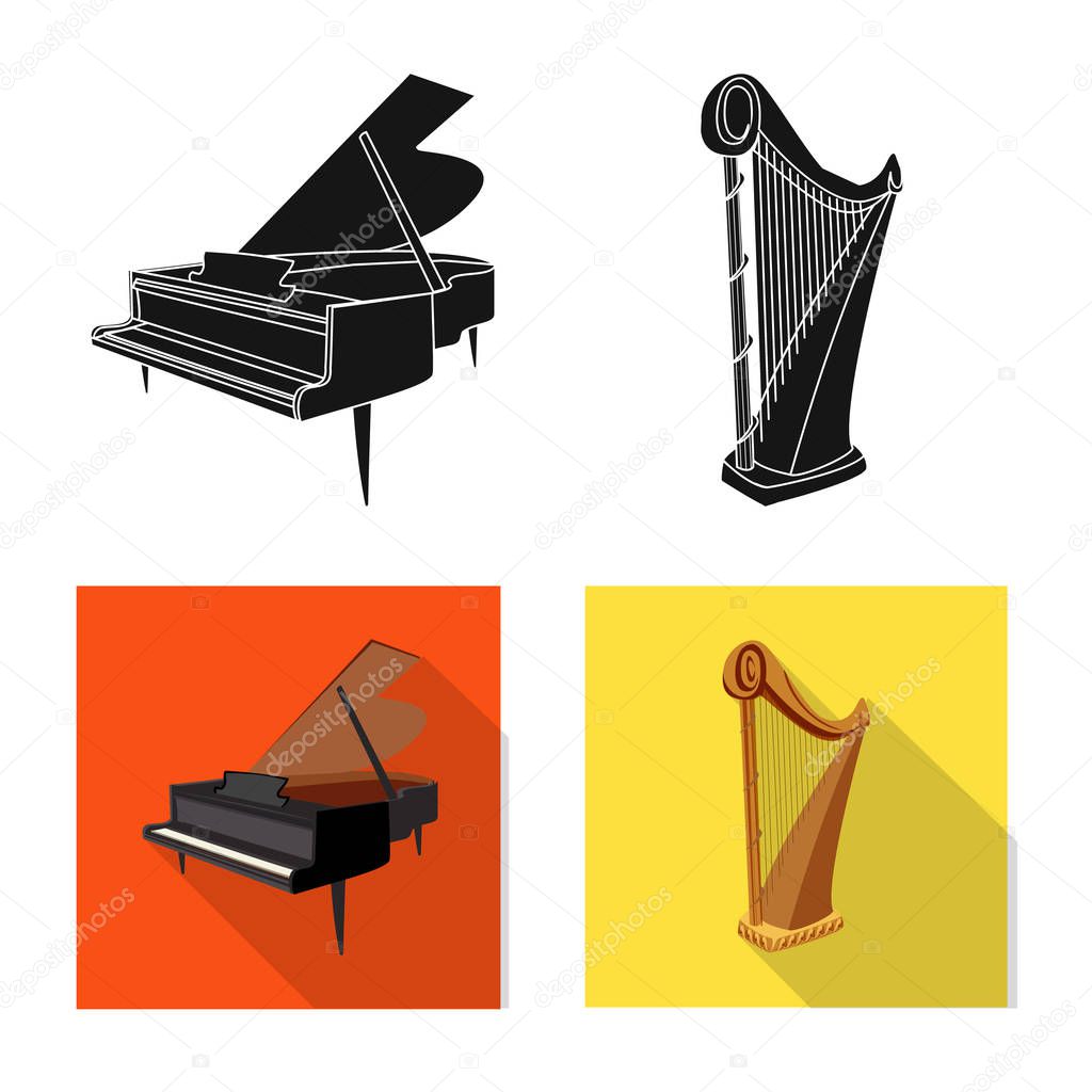 Diseño vectorial de música y símbolo de melodía. Colección de música e ...