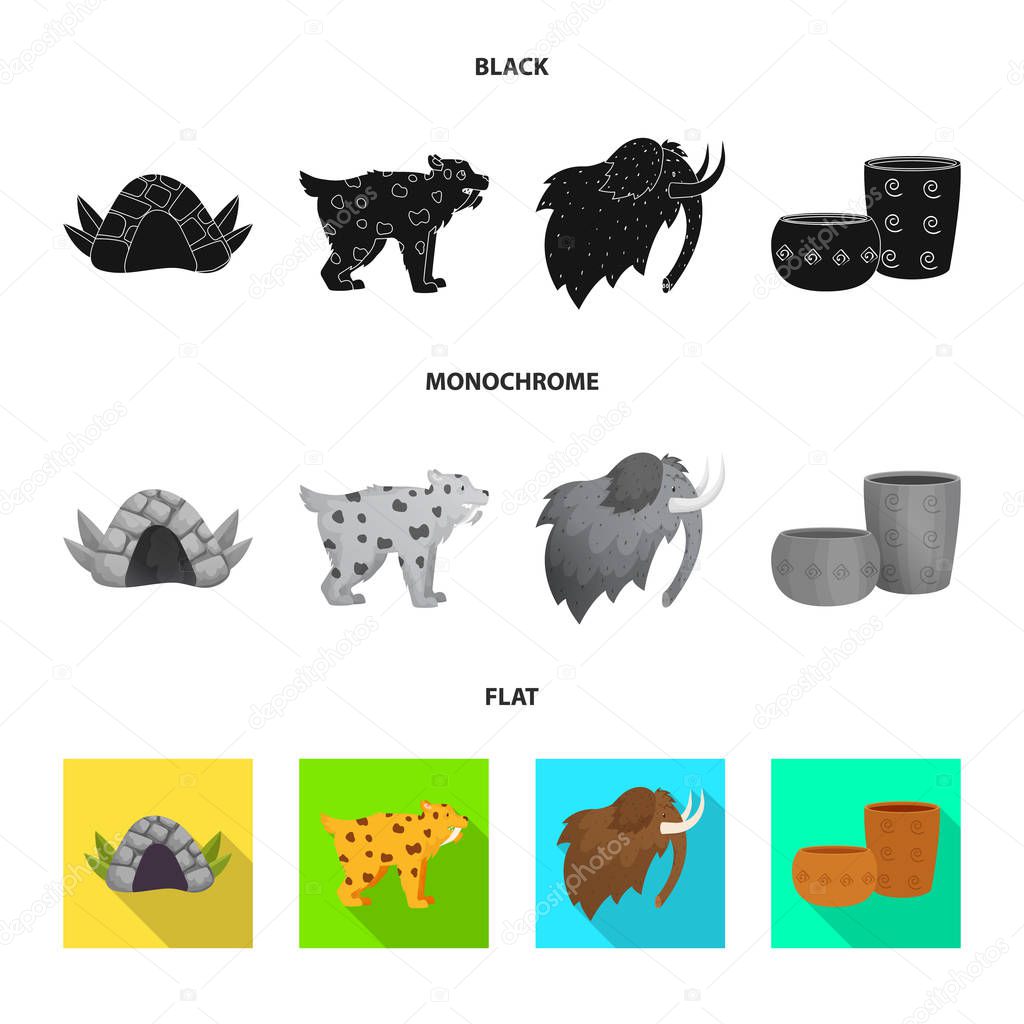 Ilustración vectorial de la evolución y símbolo neolítico. Conjunto de ...