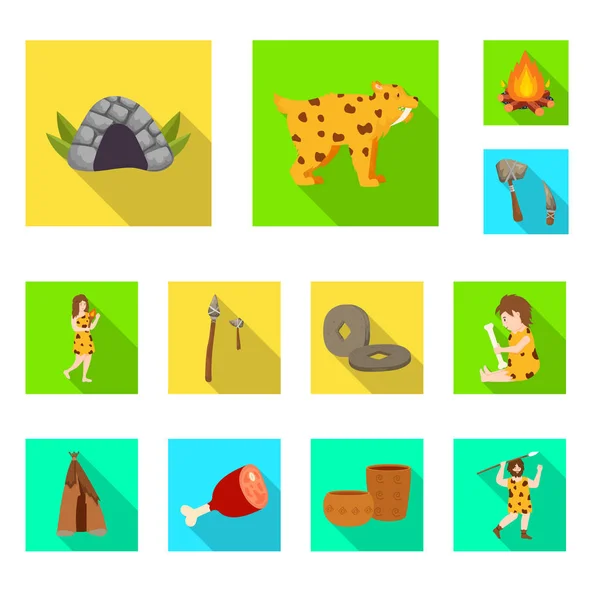 Ilustración vectorial de evolución y logo neolítico. Conjunto de ...