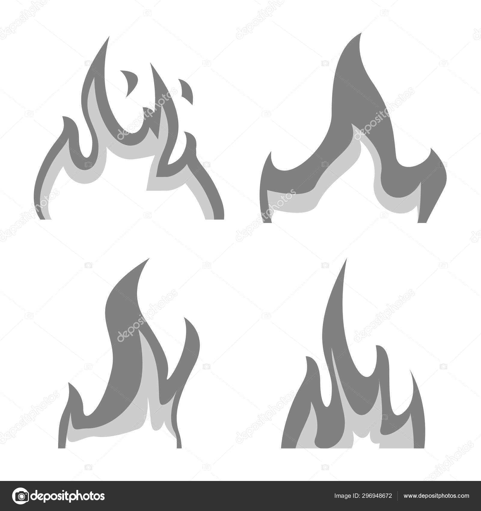 Vector illustration of flaming and danger sign. Collection of flaming ...
