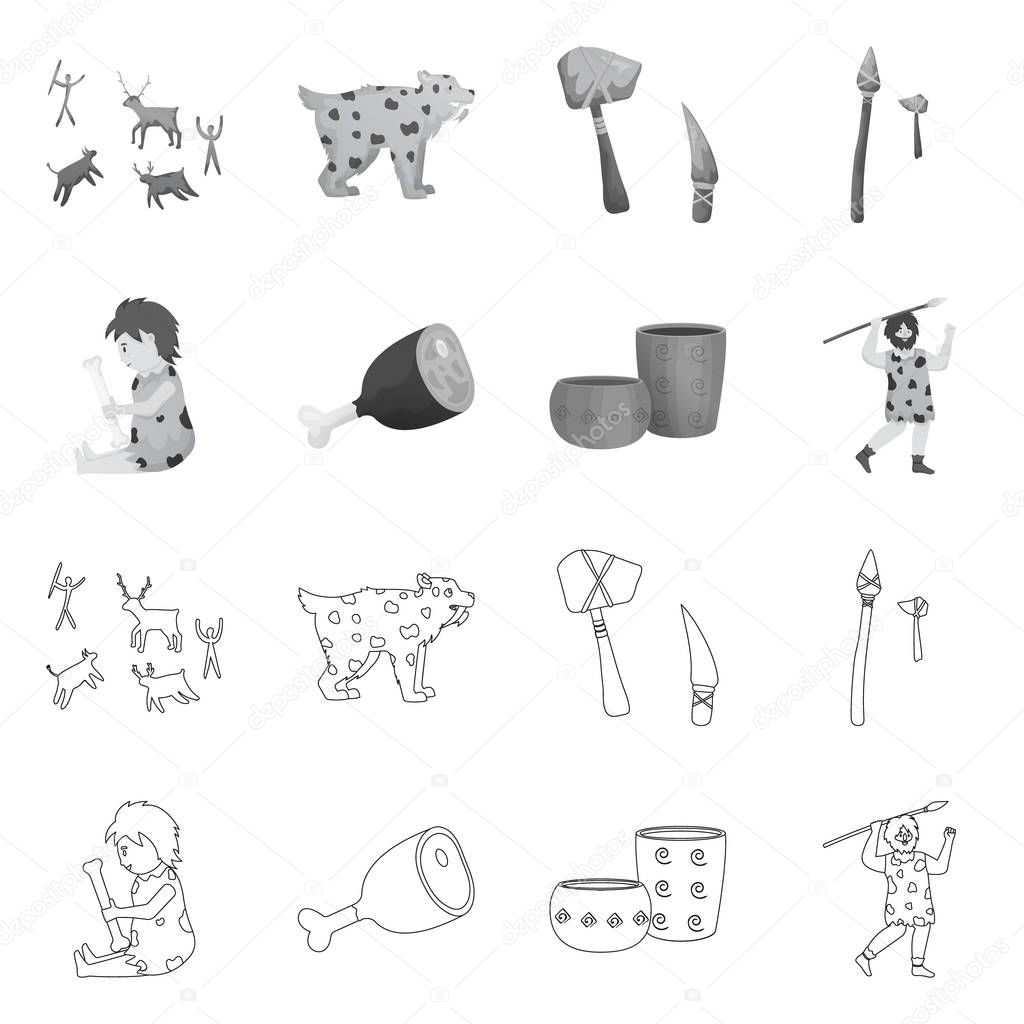 Dise o vectorial de evoluci n y signo neol tico. Conjunto de evoluci n y s mbolo de stock ...