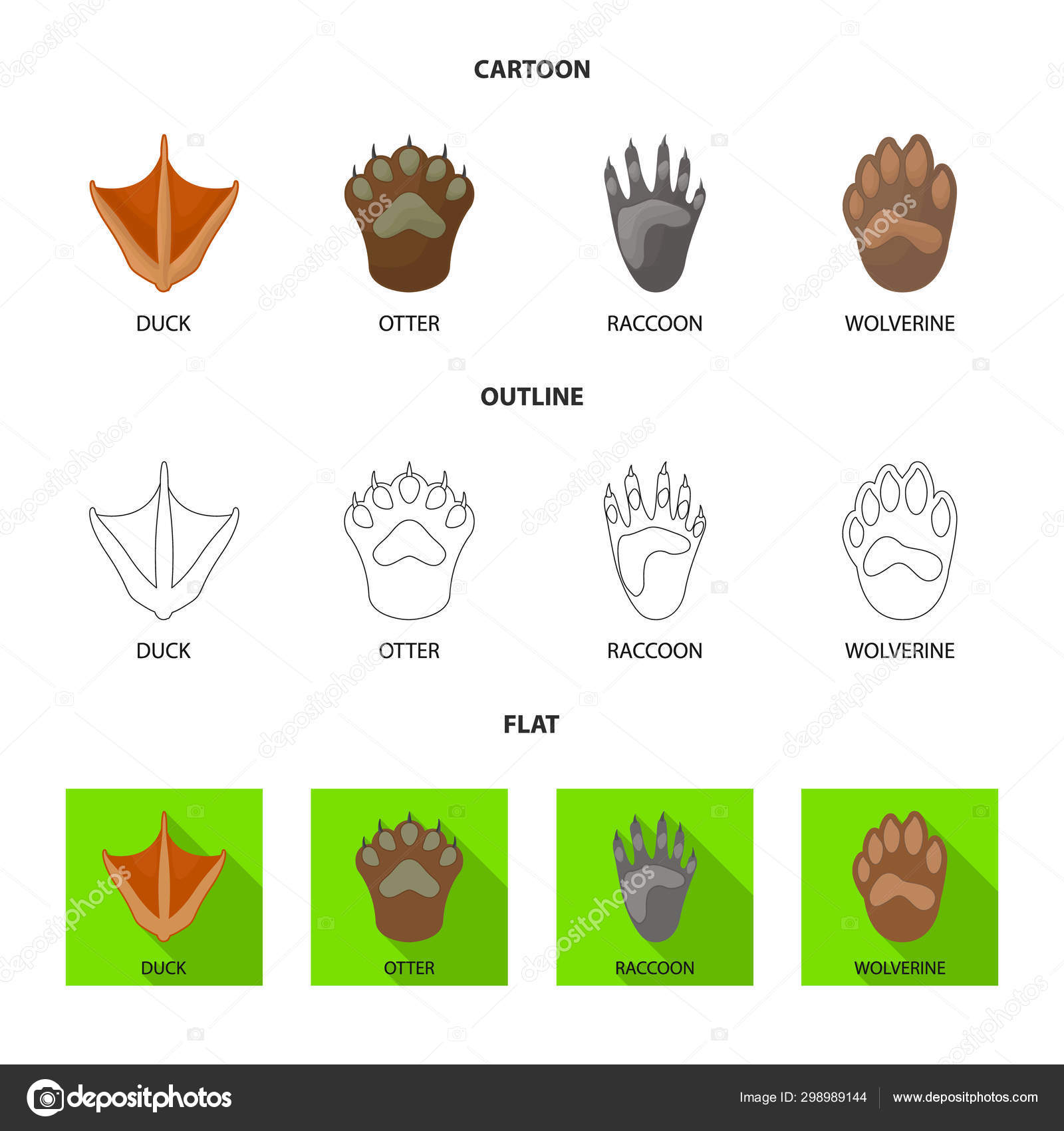 Vector design of step and walk logo. Set of step and fauna stock symbol ...