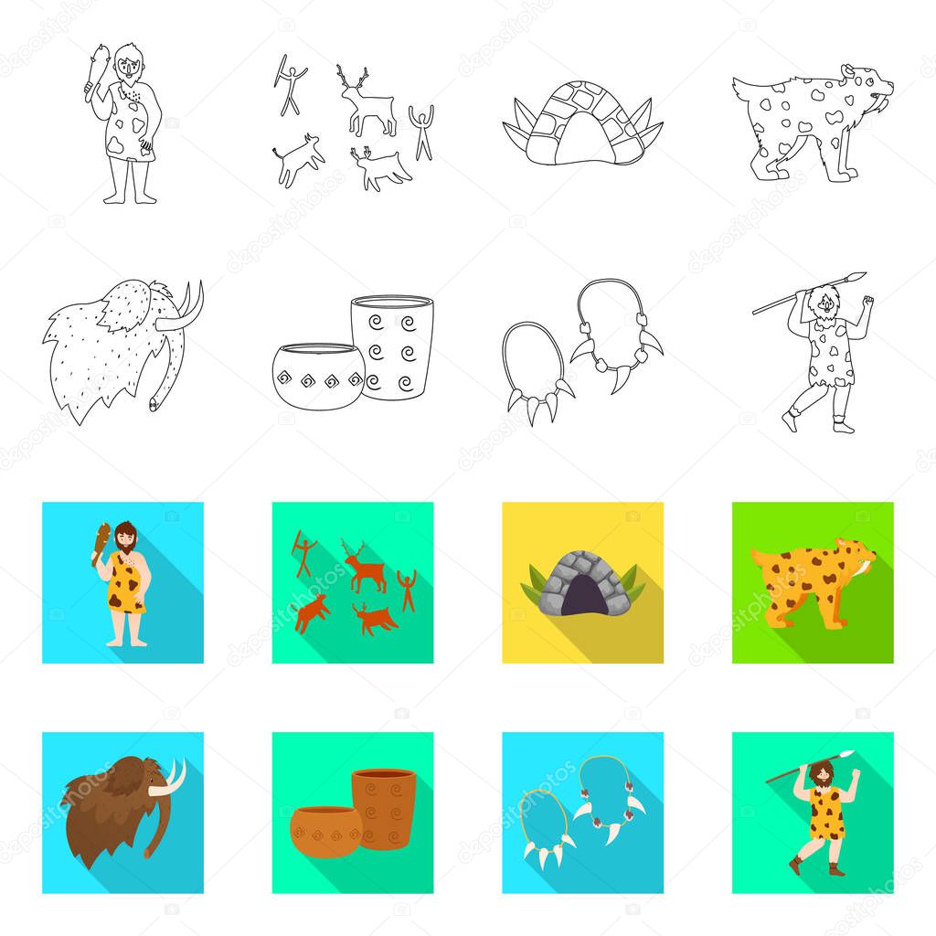 Diseño vectorial de evolución y símbolo neolítico. Colección de la ...