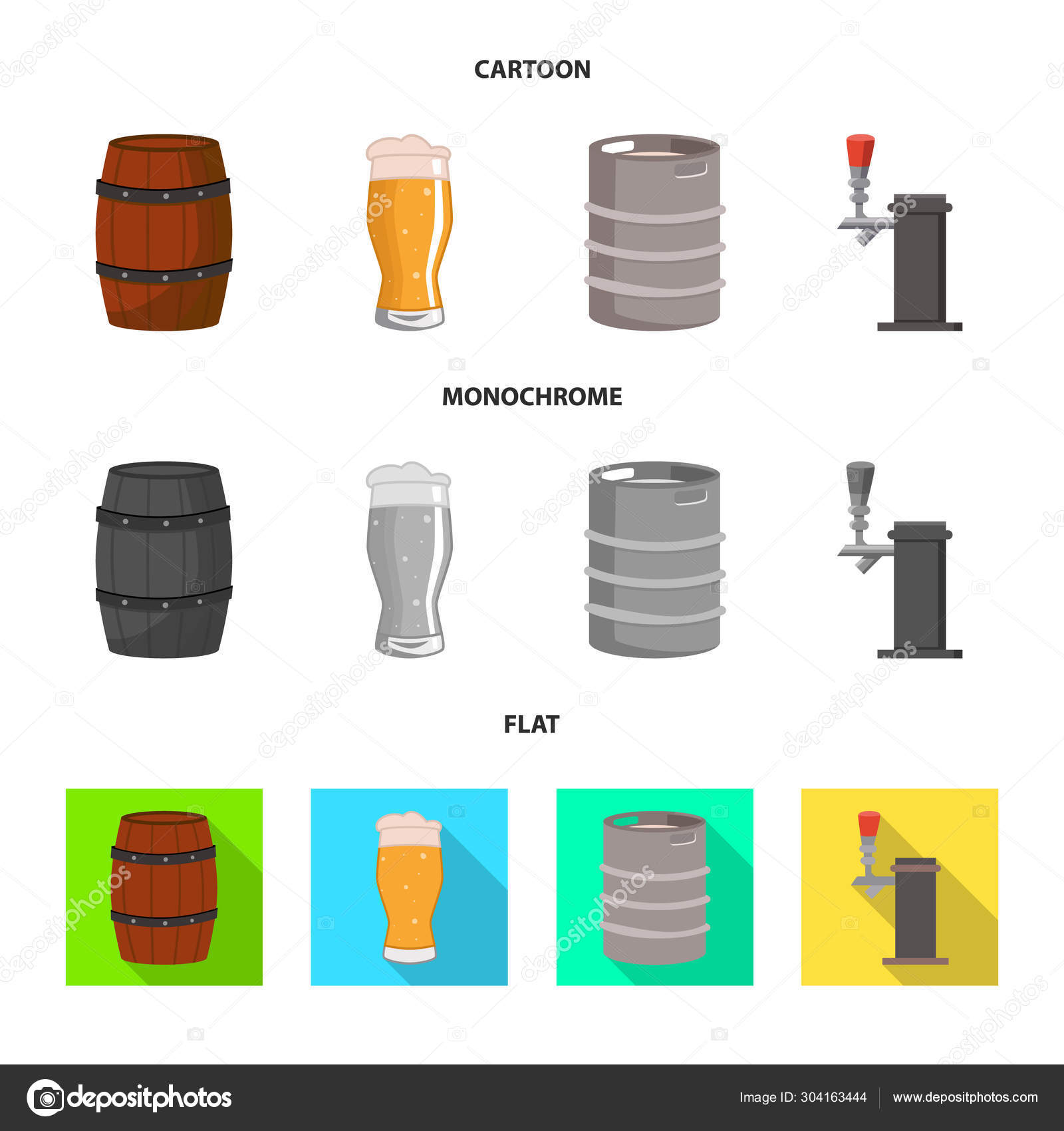 Vector design of brewery and brewing icon. Set of brewery and ...