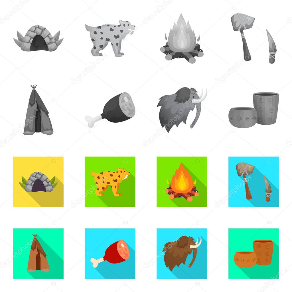 Ilustración vectorial de evolución y signo neolítico. Conjunto de ...