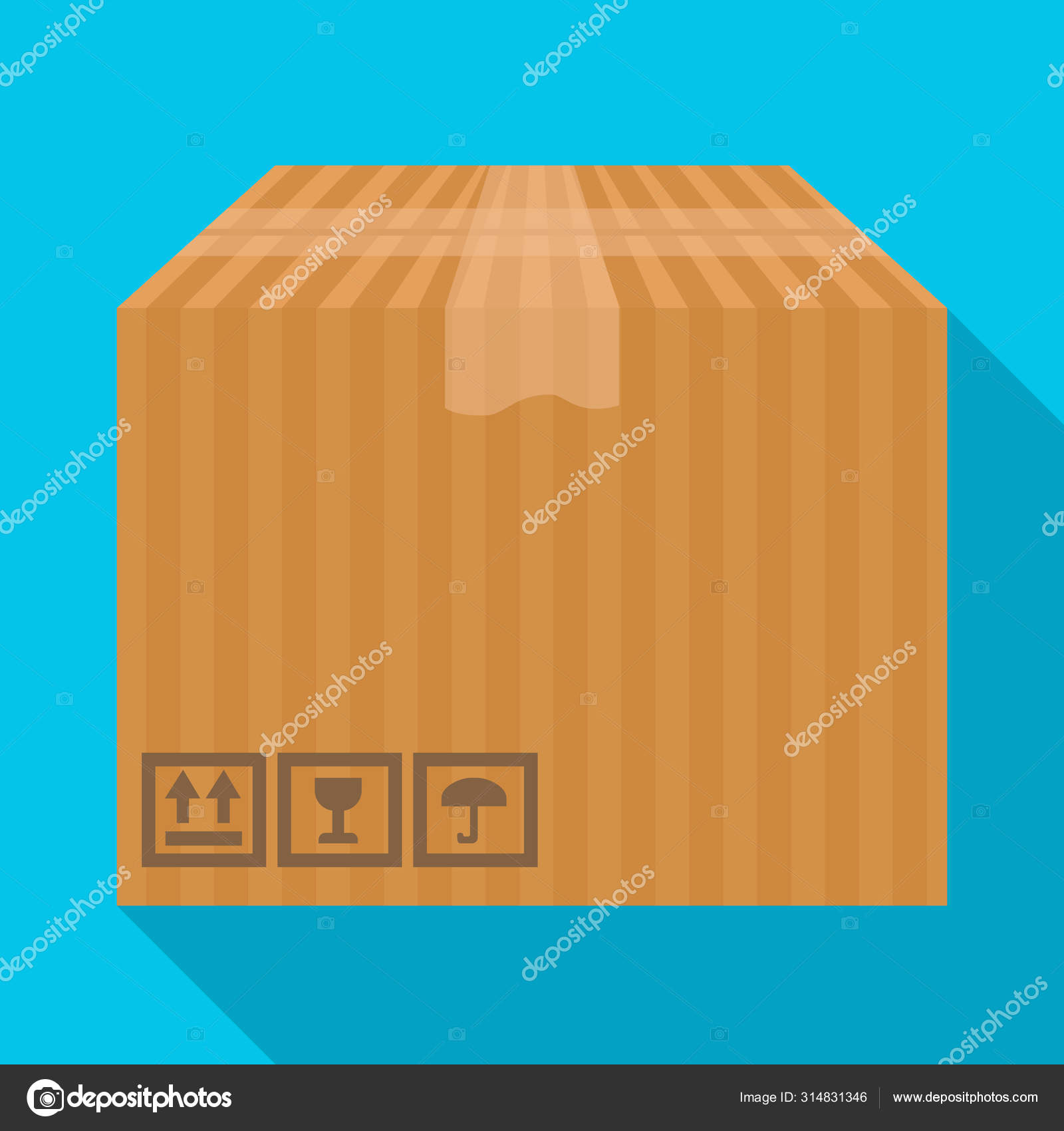 Isolated object of box and cube logo. Graphic of box and brown vector ...